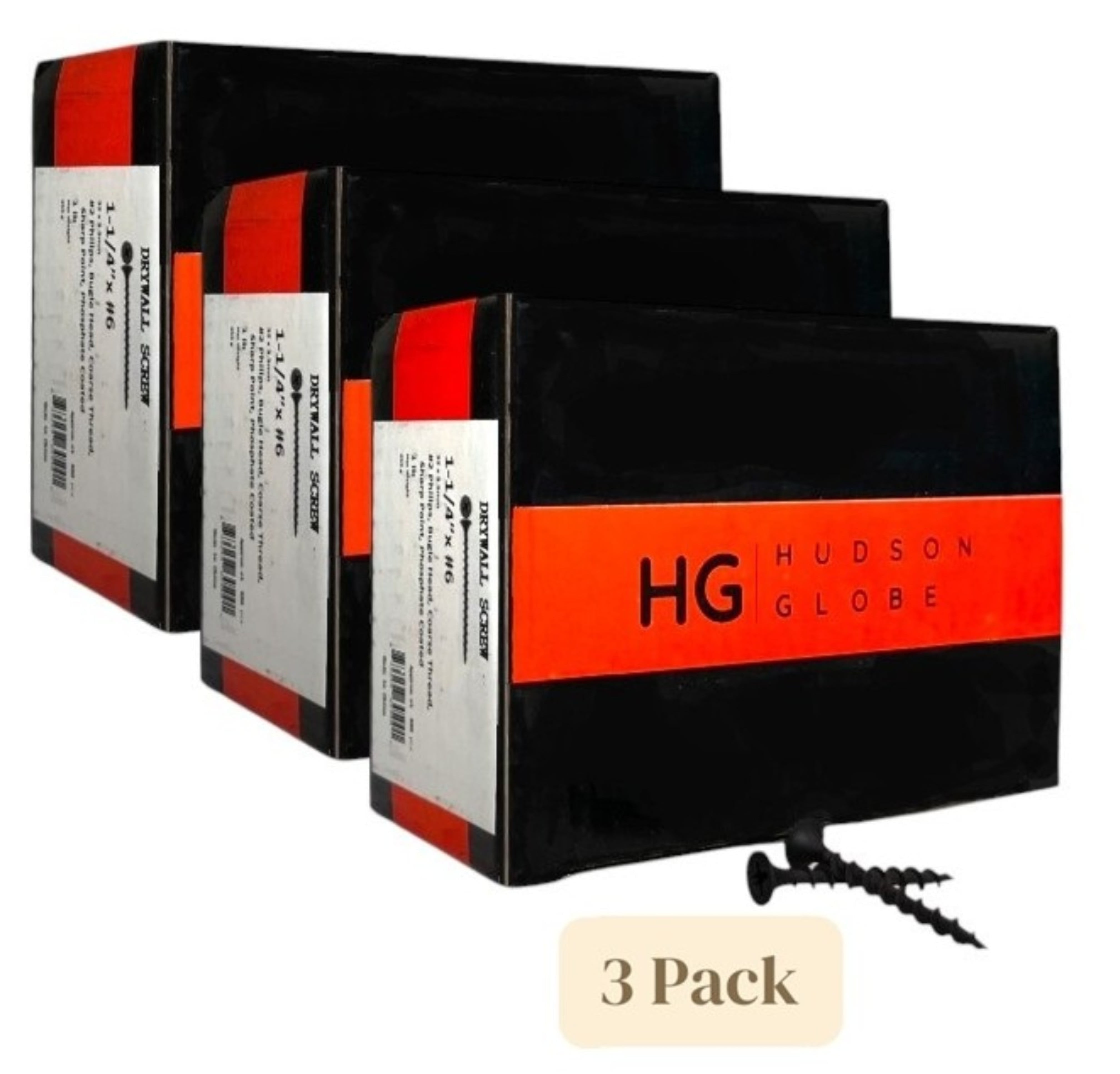 Hudson Globe #6 x 1-1/4 in, Drywall Screws, #2 Phillips Bugle Head ...