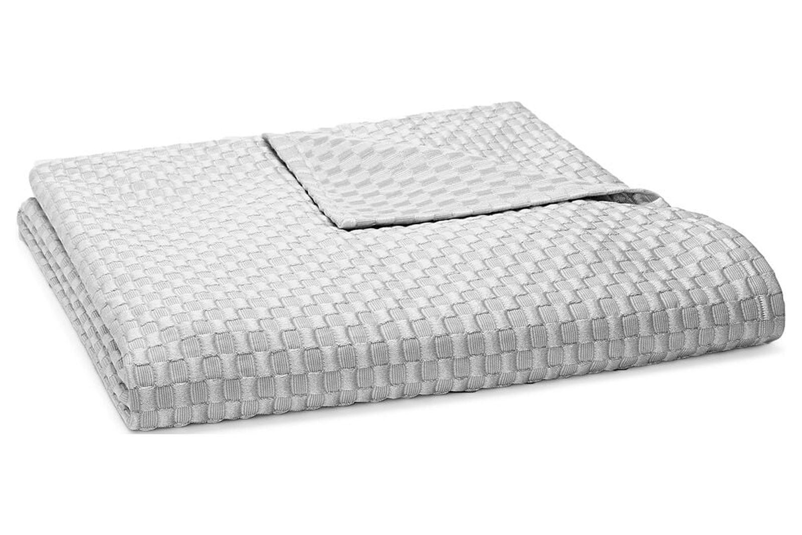 Hudson Park Luxe Block Matelasse Full/Queen Coverlet, Silver - Walmart.com