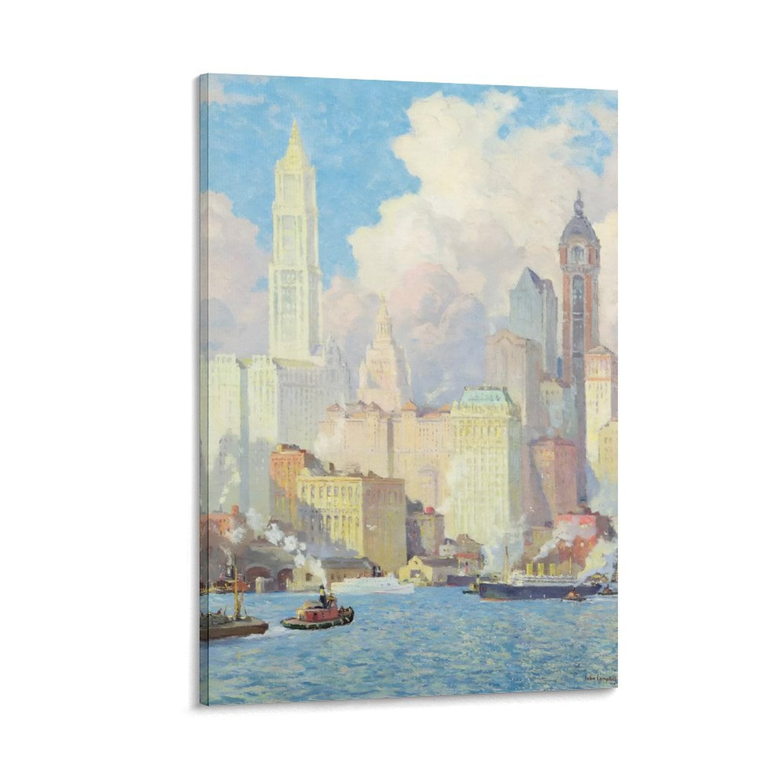 Hudson River Waterfront Colin Campbell Cooper Painter Poster Wall Art Picture Painting Poster ...