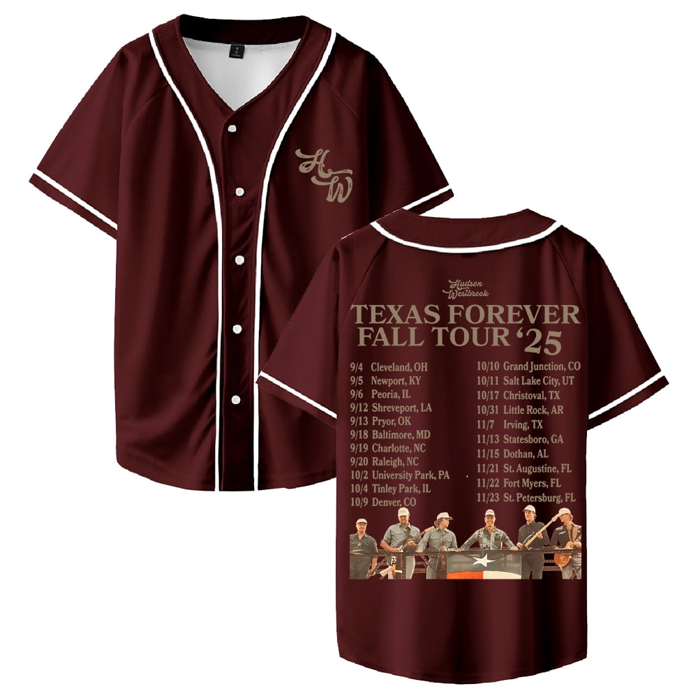 Hudson Westbrook Texas Forever Tour Baseball Jersey Short Sleeve Button ...