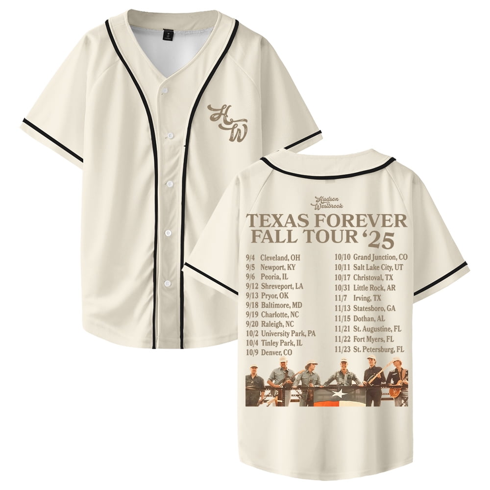 Hudson Westbrook Texas Forever Tour Baseball Jersey Short Sleeve Button ...