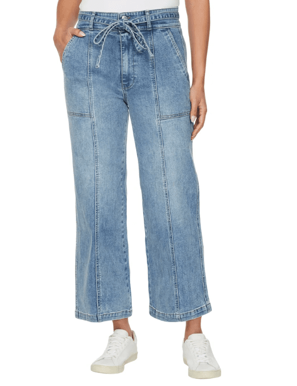 Hudson Women’s Wide Leg Belted Jean 6/28 Blue - Walmart.com