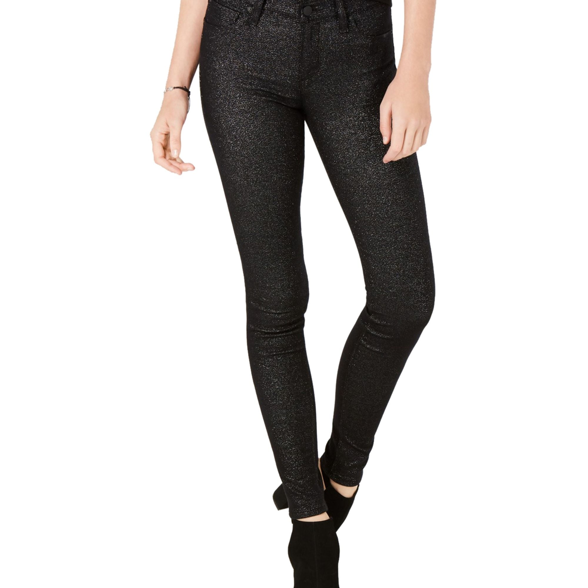 Hudson Womens Nico Glitter Skinny Fit Jeans, Metallic, 27 - Walmart.com