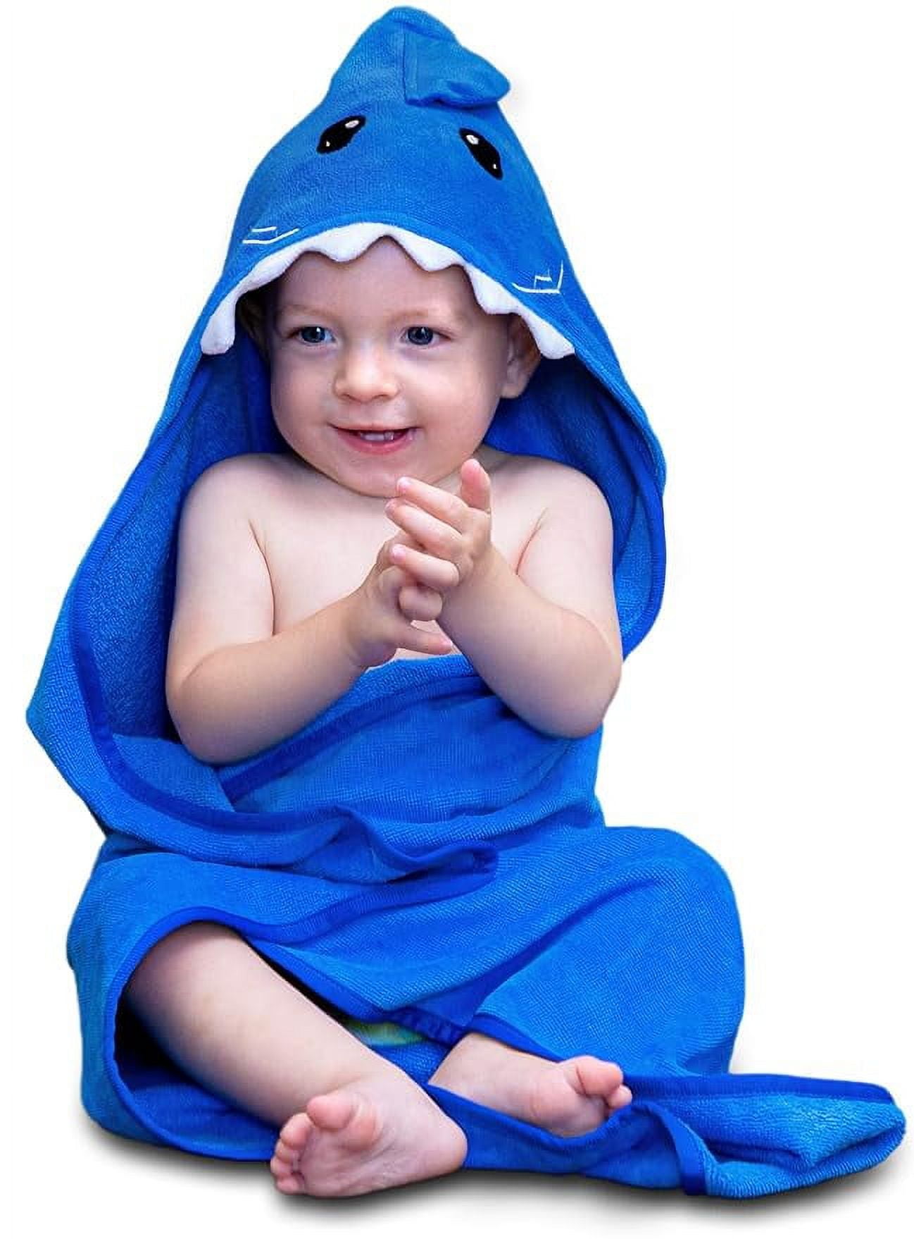 Hudz Kidz Hooded Baby Shark Towel, Soft 100% Cotton, Perfect for ...