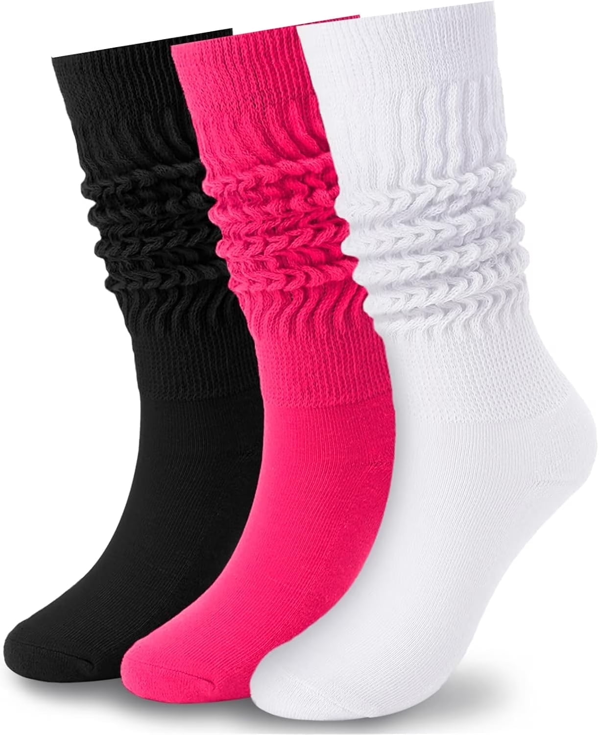 Hue & Hold 3 Pairs Slouch Socks for Women Size 9-11 Soft Extra Long ...