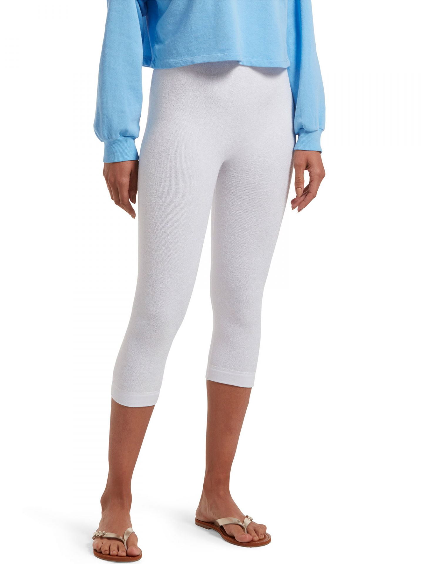 Hue Women’s Play Reversible French Terry Ultra High Waist Capri Pants ...
