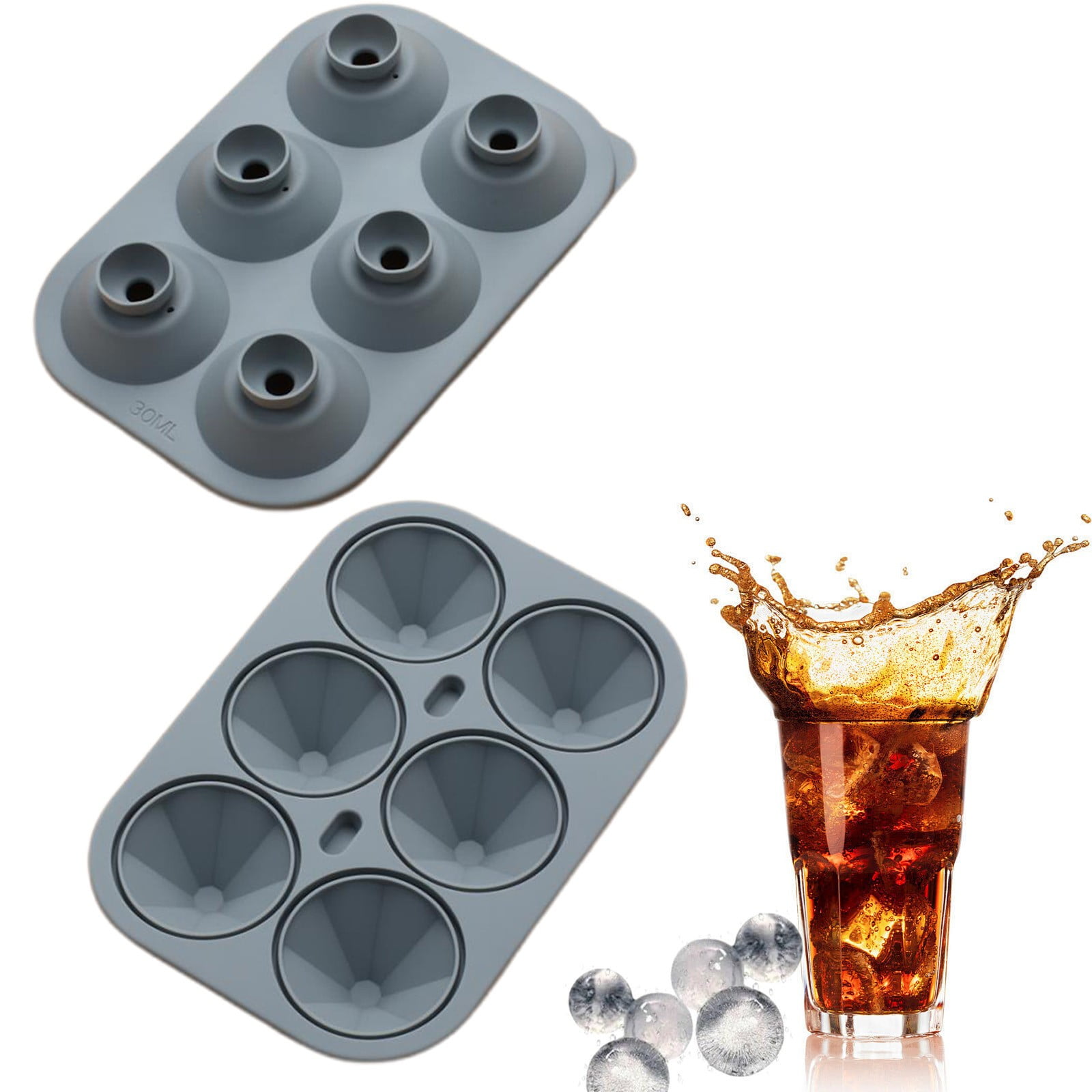 HueCraft Ice Cube 6 Ice Maker Easy Release Large Ice Cube form for ...