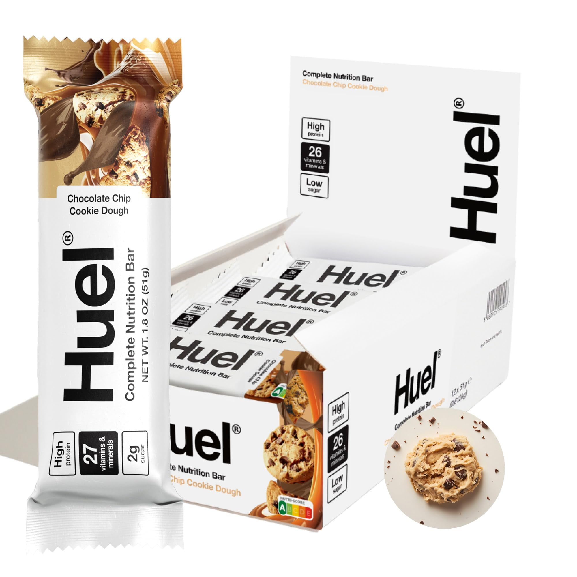 Huel Complete Nutrition Vegan IRF13 Protein Bars | Cookie Dough | 13g ...