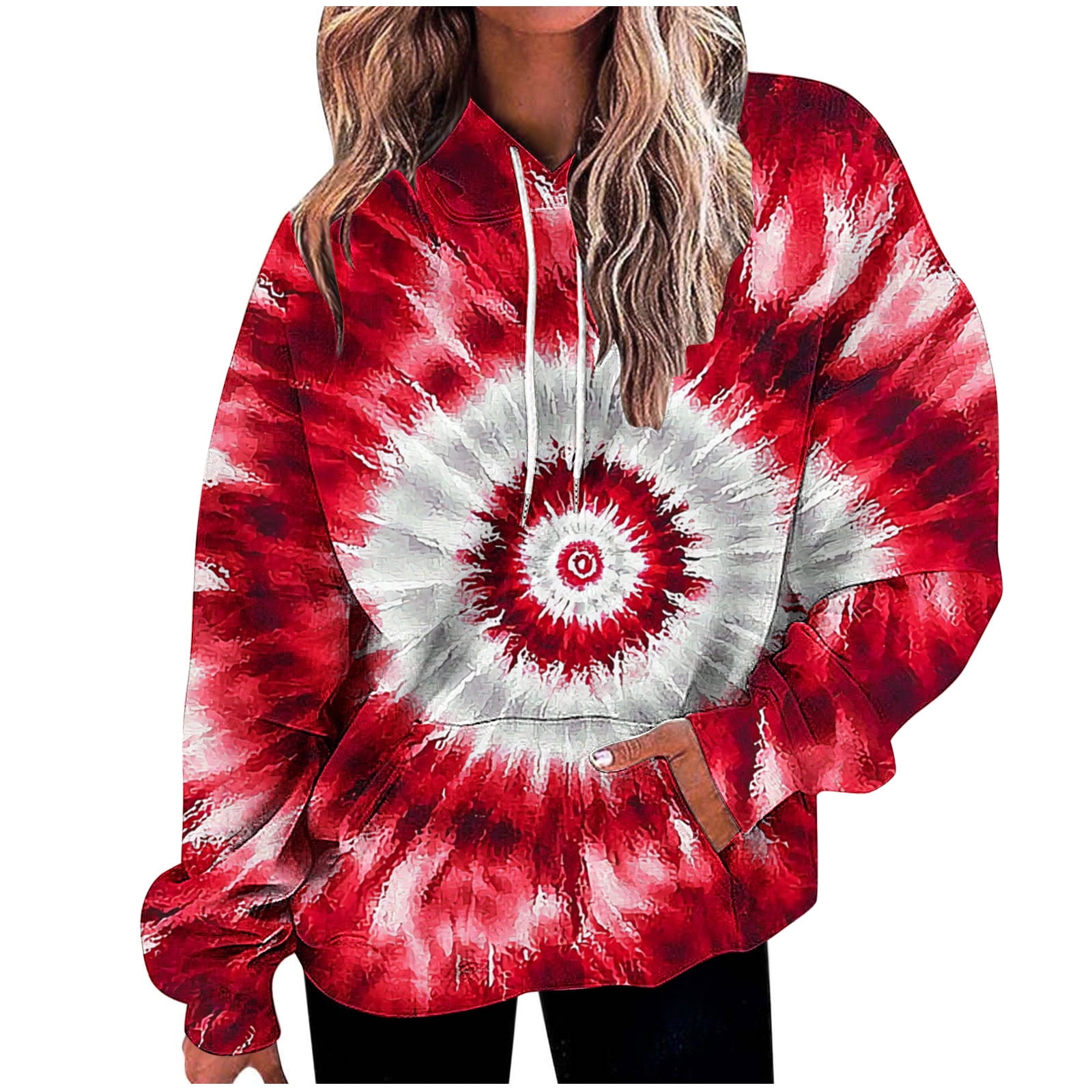 Hueook Hawaiian Shirts for Women Fall and Winter Print Hooded ...