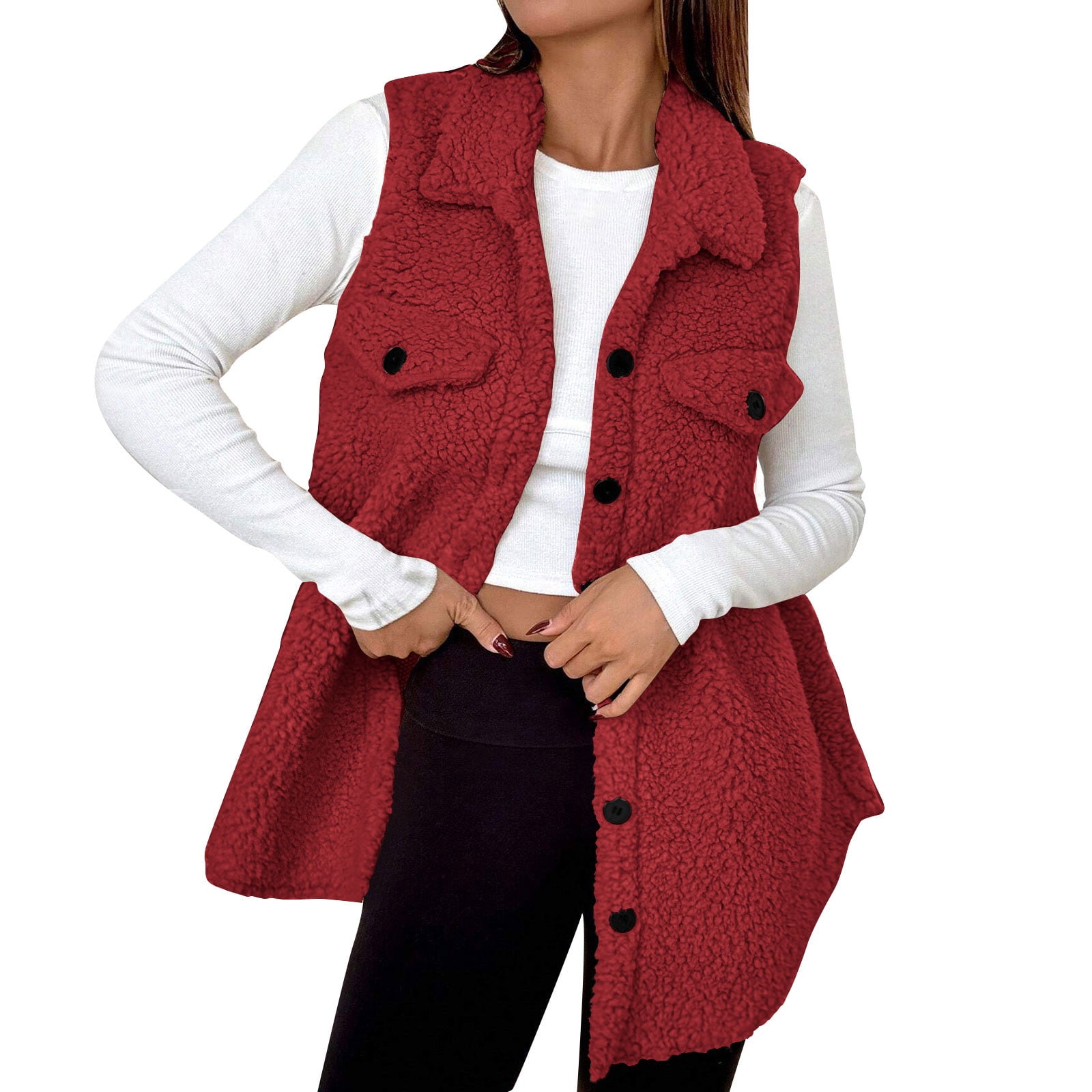 Hueook Jackets for Women Trendy Women's Loose Solid Color Casual Lapel ...