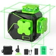 Huepar 3D Laser Level with 360° Green Beam, Li-ion Battery & Magnetic ...