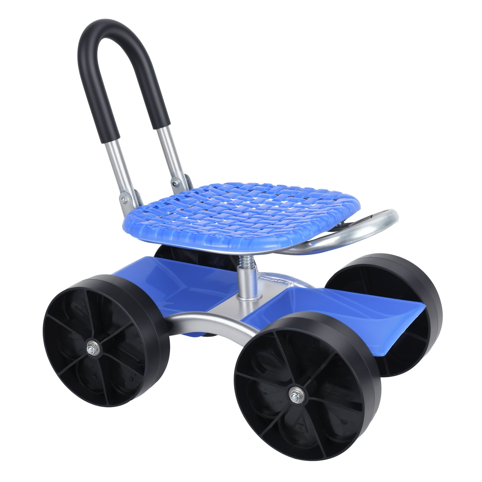 Huepoe Rolling Garden Seat with Storage Shelf, Foldable Adjustable ...