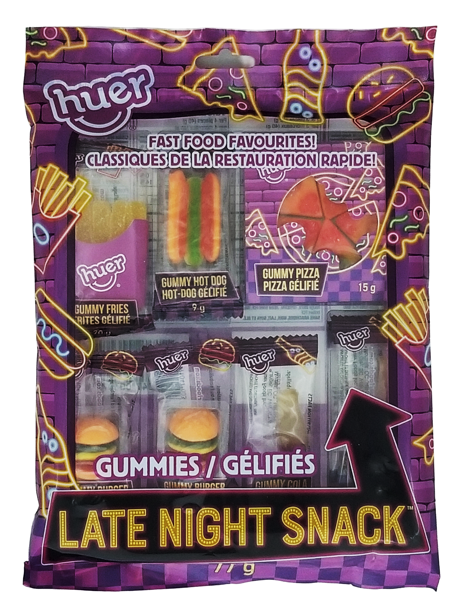 Huer Fast Food Favorites Gummies, Late Night Snack Gummy Candy - 77g/2. ...