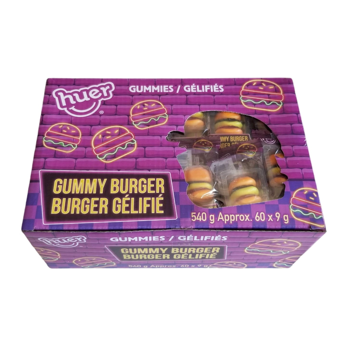 Huer Gummy Burgers, 60 Individually Wrapped Gummies, 540g/19 oz ...