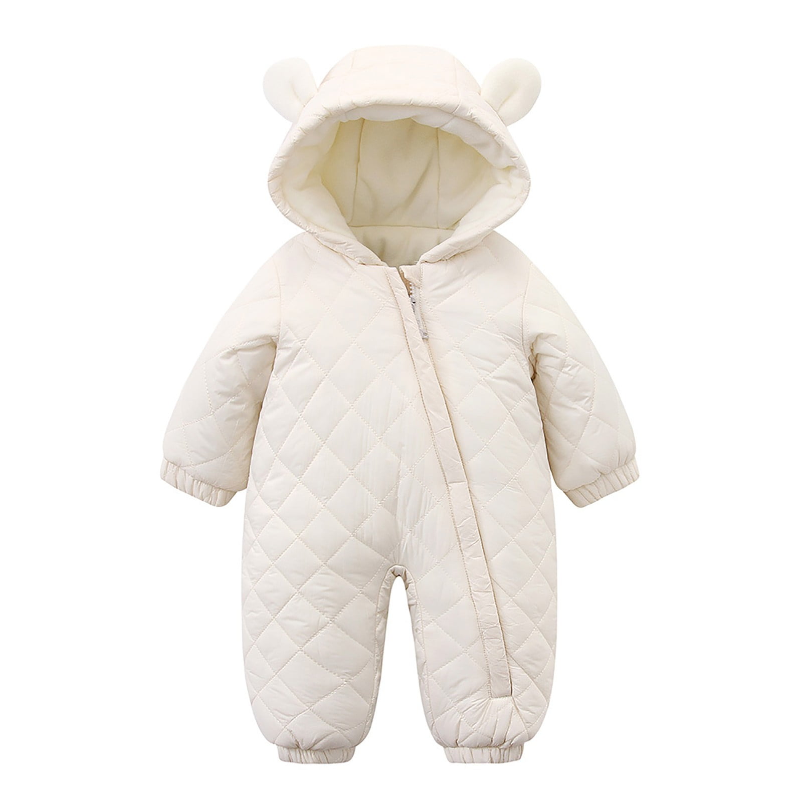 Huesdet Baby Winter Snowsuit Warm Hooded Puffy Coat Jacket Footed Romper Jumpsuit with Gloves ...