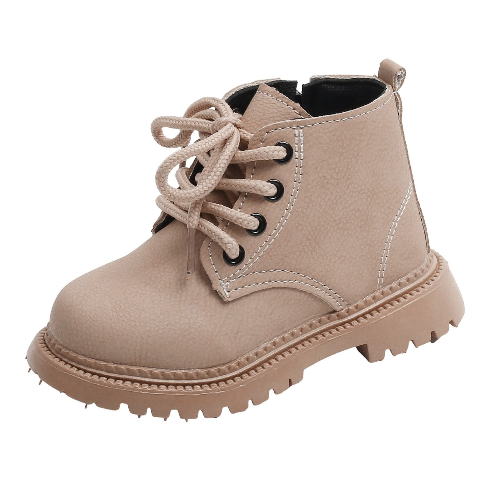 Huesdet Boys Girls High Top Leather Ankle Boots Kids Winter Warm Snow ...