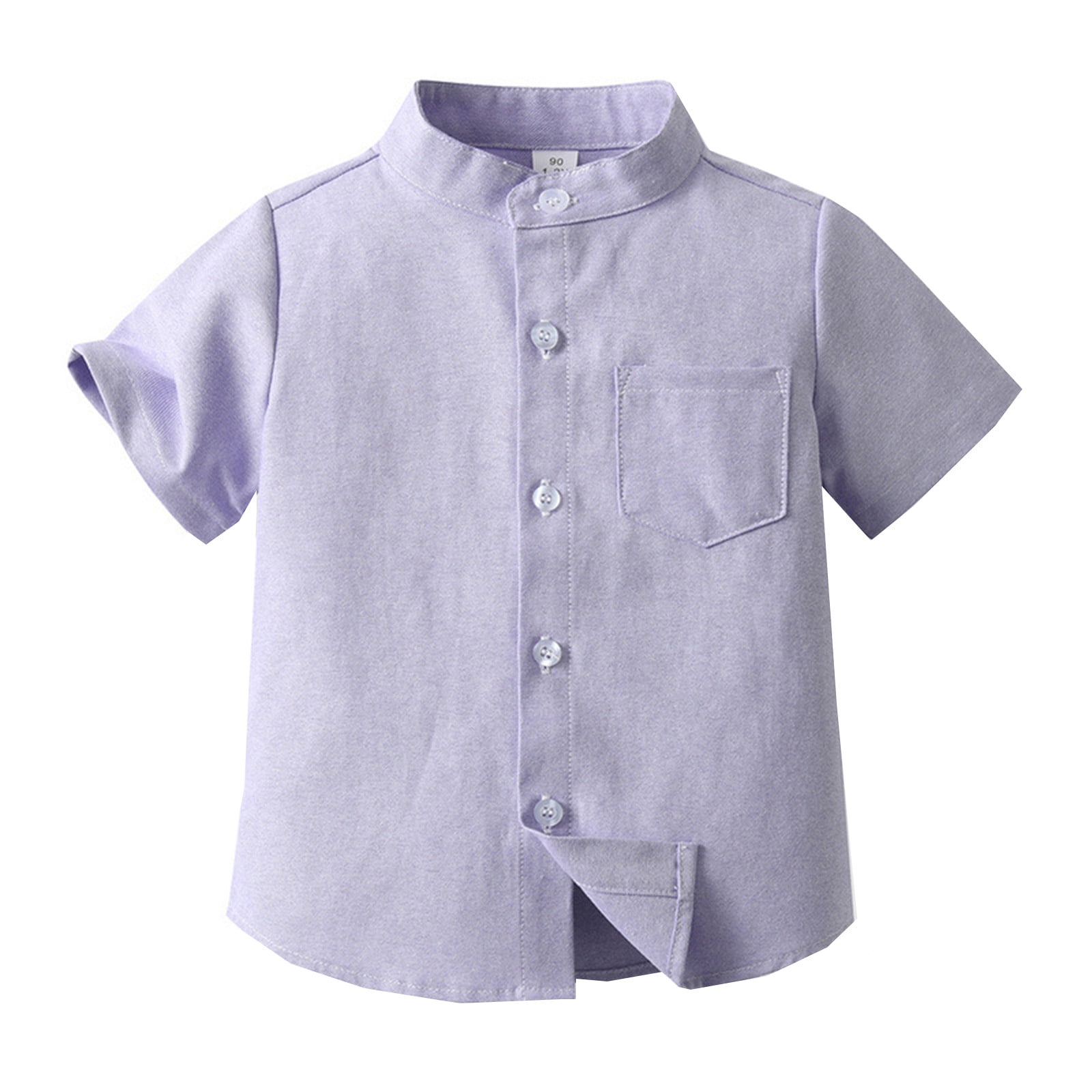 Huesdet Boys Short Sleeve Button Up Shirt Summer Solid Kids Boy Dress ...