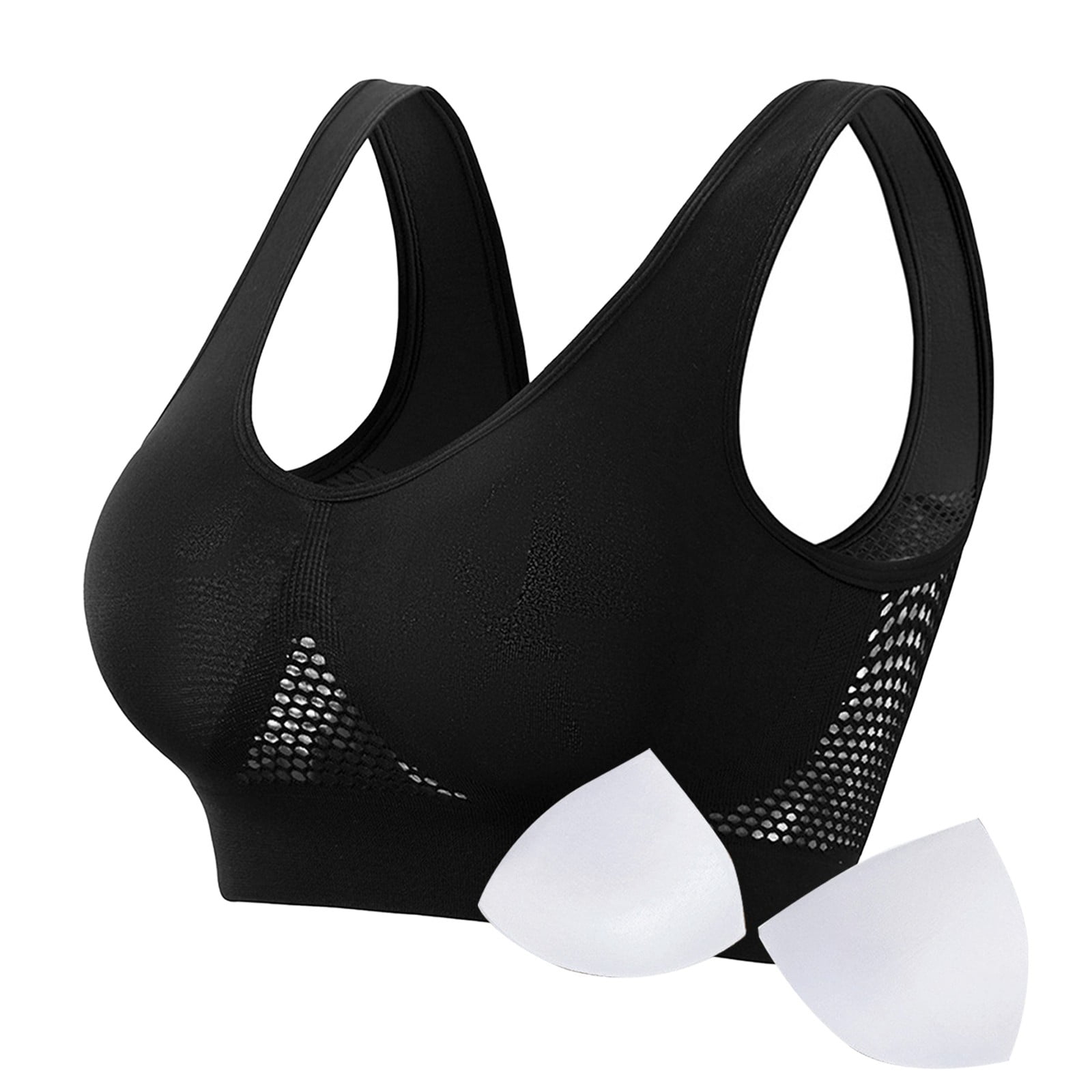 Huesdet Breathable Bras for Women No Steel Ring Comfy Hollow Soft Cool ...