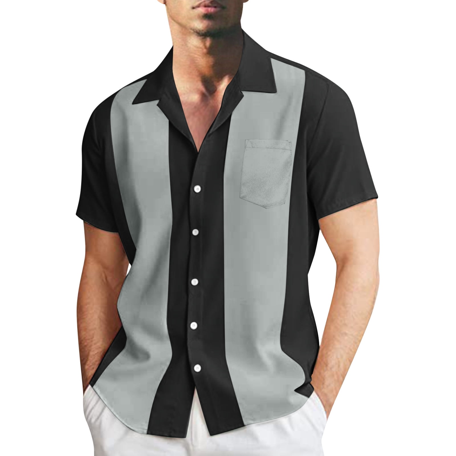 Huesdet Men's Casual Button Up Shirts Short Sleeve Textured Summer ...
