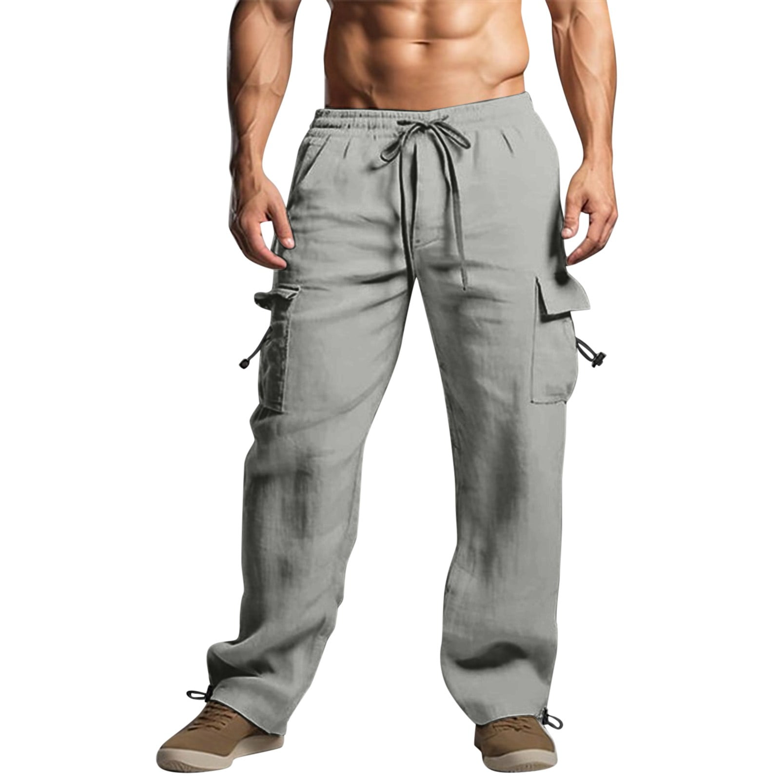 Huesdet Men's Pants Water Resistant Ripstop Cargo Pants Lightweight EDC ...