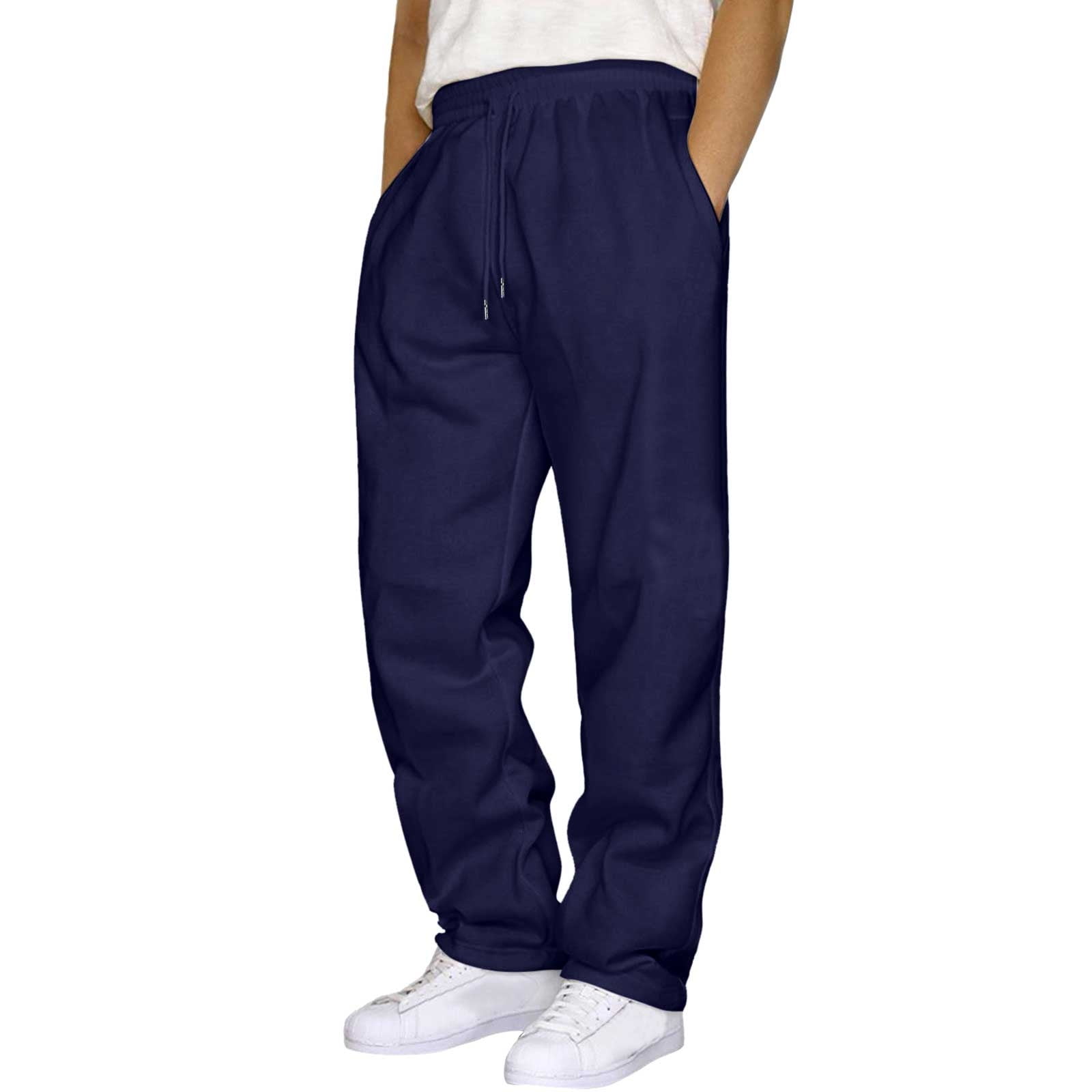 Huesdet Mens Elastic Waist Pants for Seniors - Elderly Elastic Waist ...