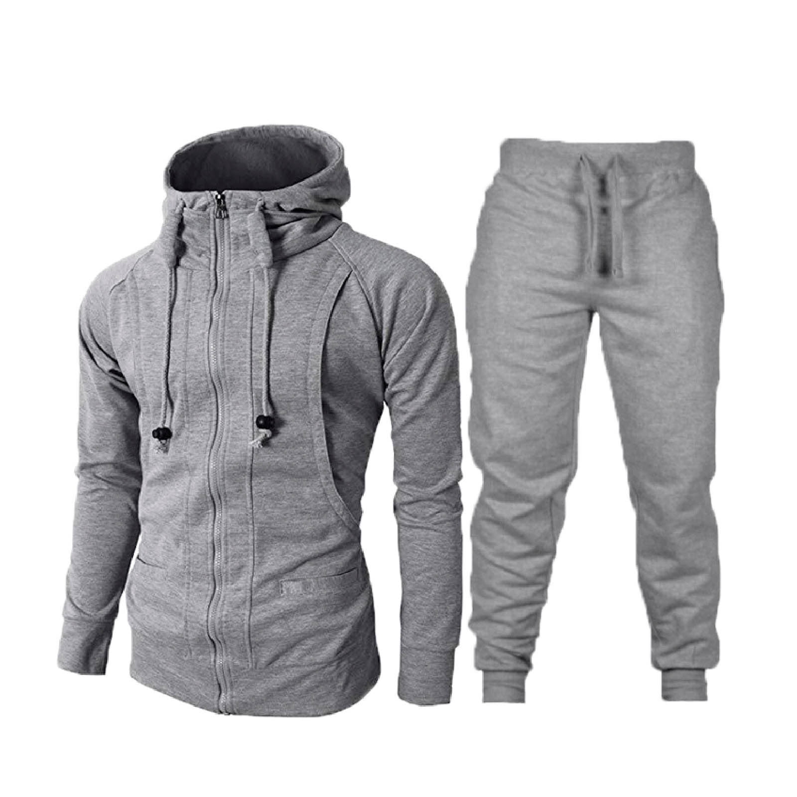 Huesdet Mens Hoodies Sweatsuit Tracksuit Set 2 Pieces Hooded Jackets ...