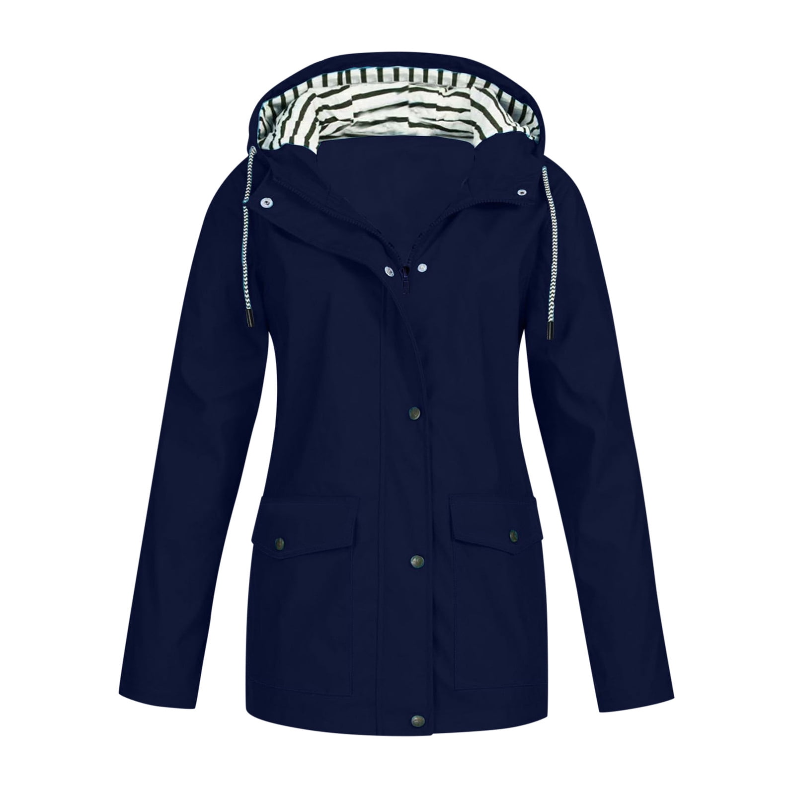 Huesdet Rain Jacket Women Waterproof Long Hooded Trench Coats ...