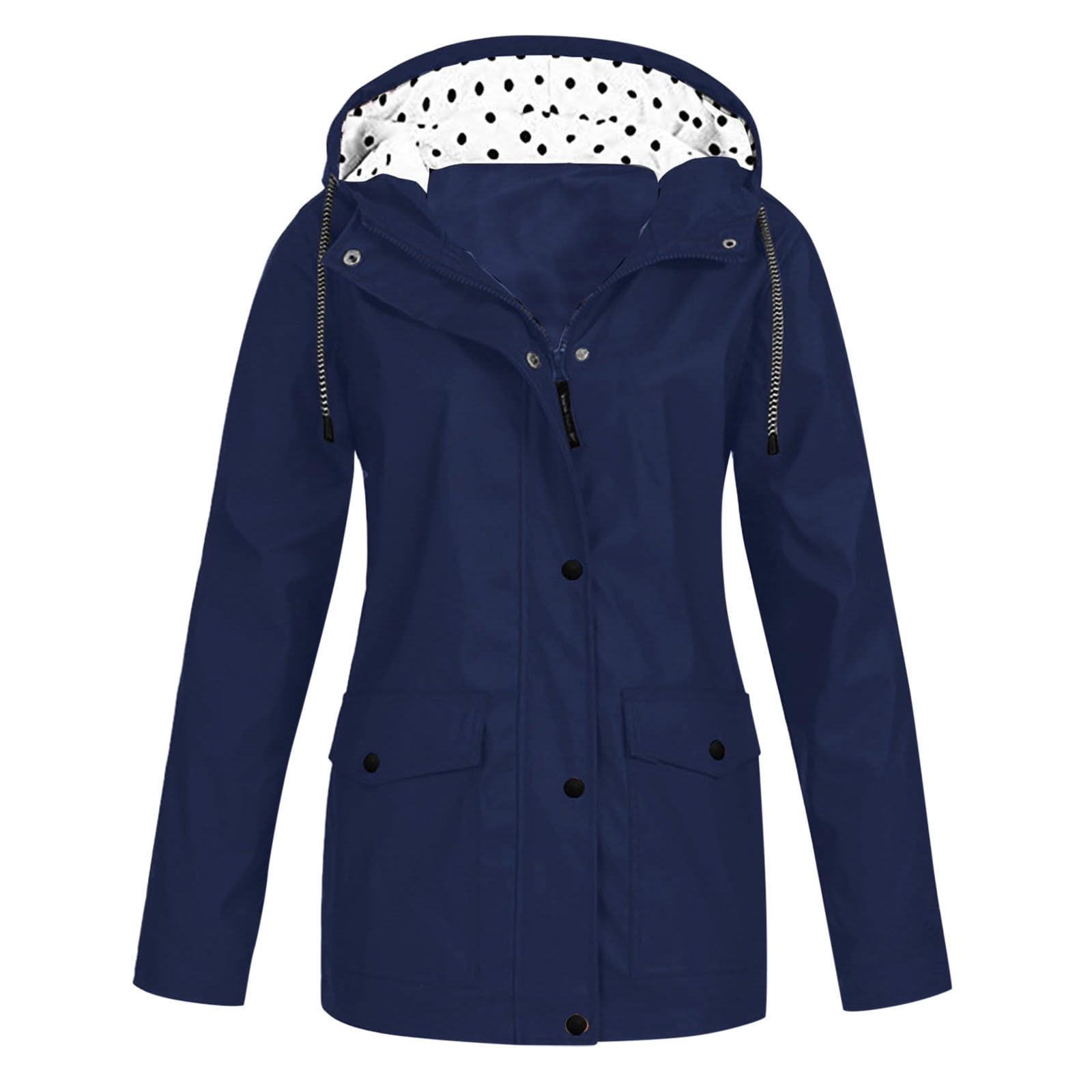 Huesdet Raincoat for Women Solid Lined Rain Jackets Waterproof Outdoor ...