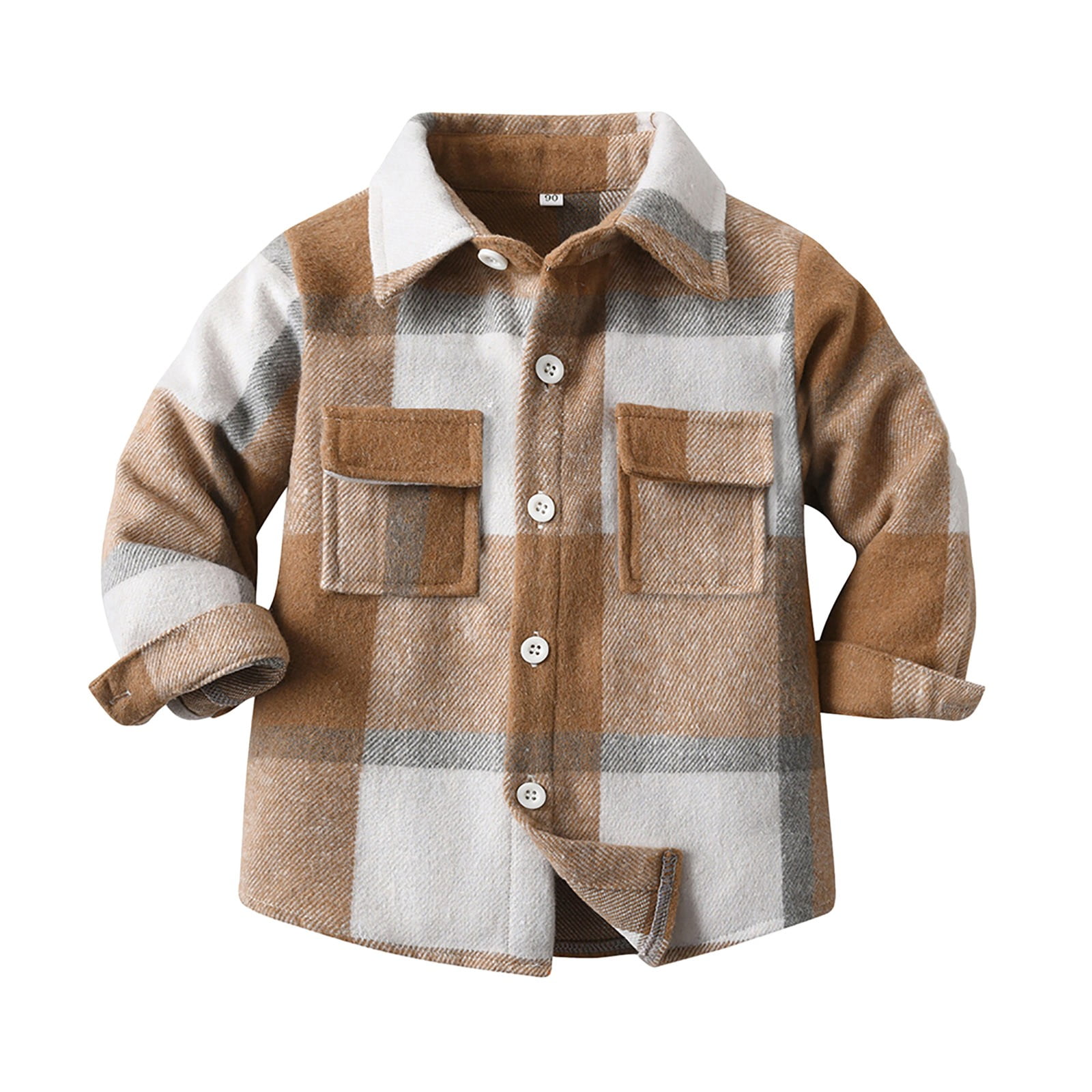 Huesdet Toddler Boys Girls Plaid Flannel Shirts Jacket Long Sleeve ...