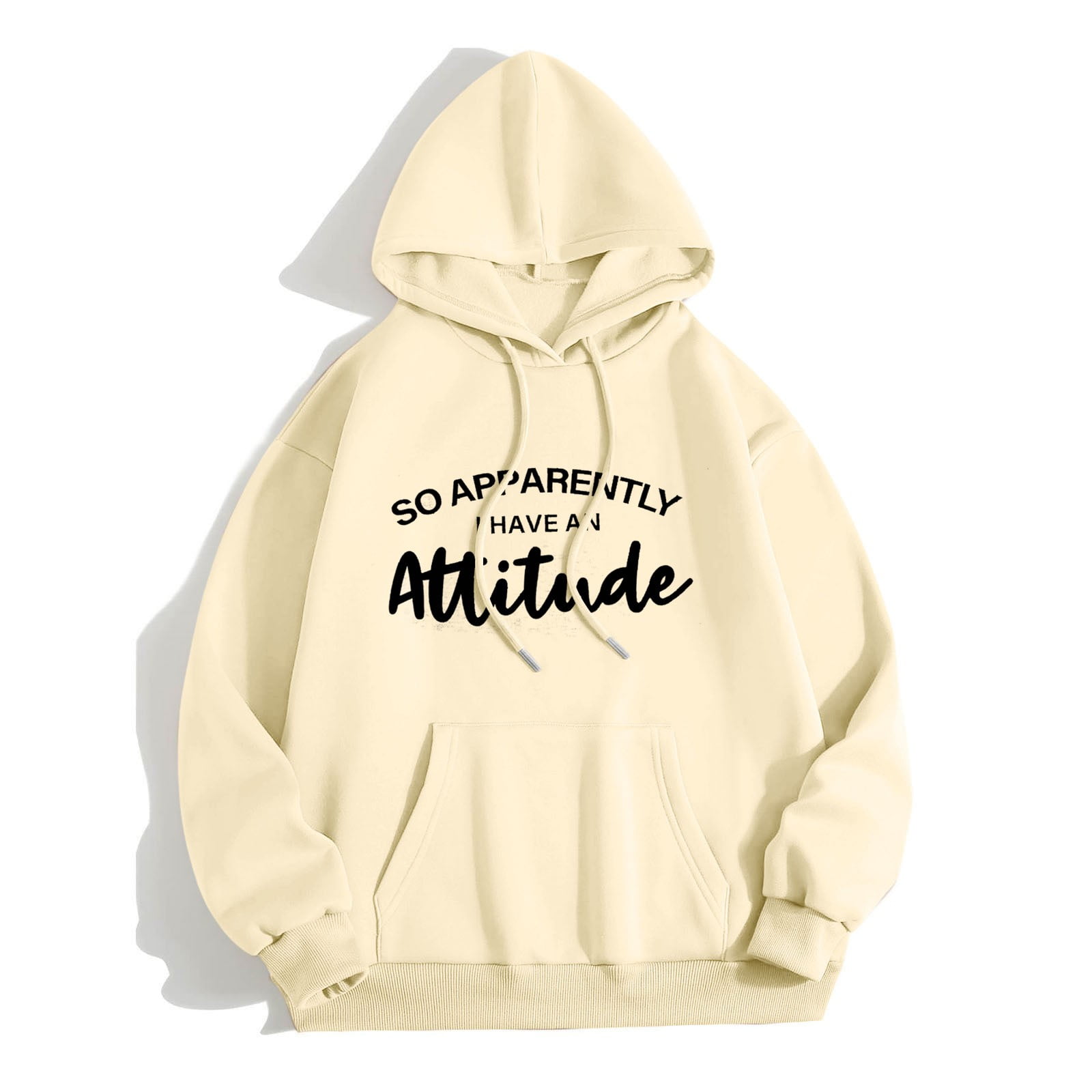 Huesdet Women's Casual Distressed Drawstring Solid Hoodie Long Sleeve ...