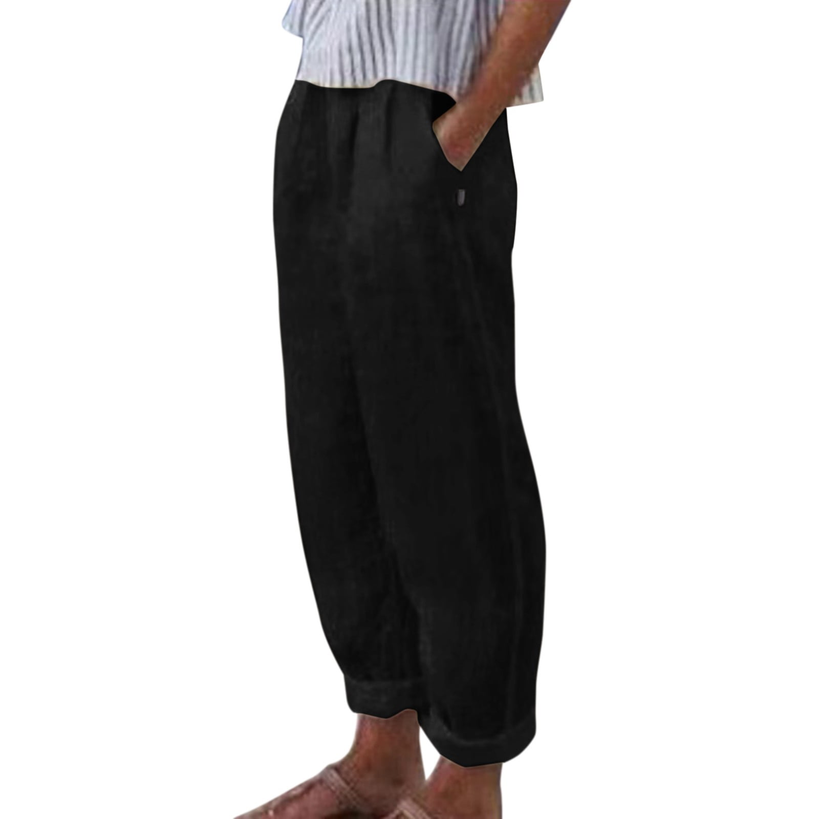 Huesdet Womens Linen Palazzo Pants Summer Casual Boho Wide Leg High