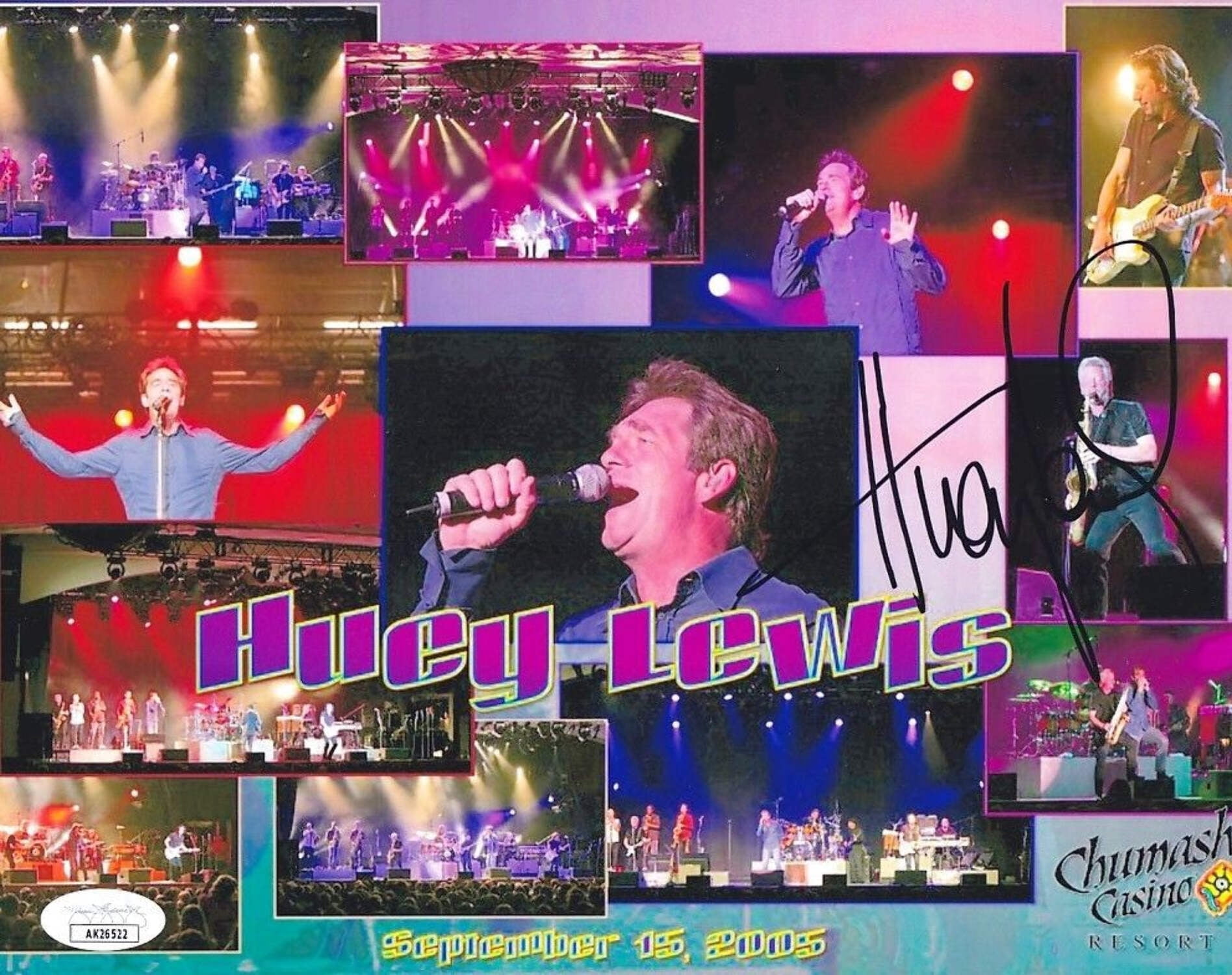 Huey Lewis autographed 2005 concert montage 8x10 photo JSA - Walmart.com
