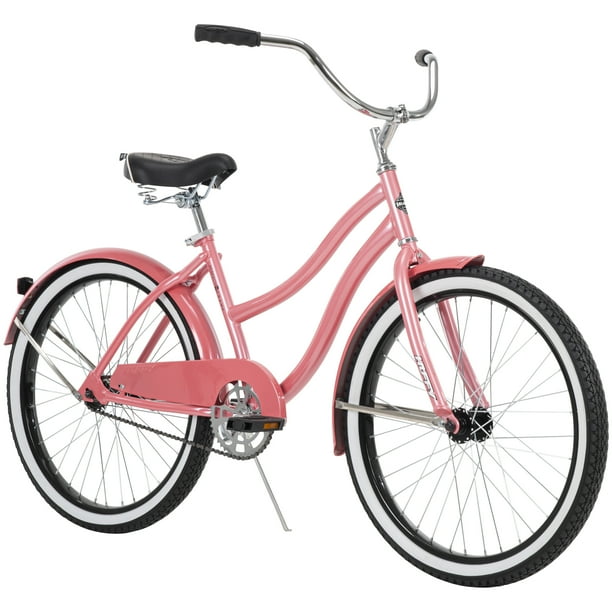 Huffy 24 In. Cranbrook Girls' Beach Cruiser Bike for Women, Coral Pink ...