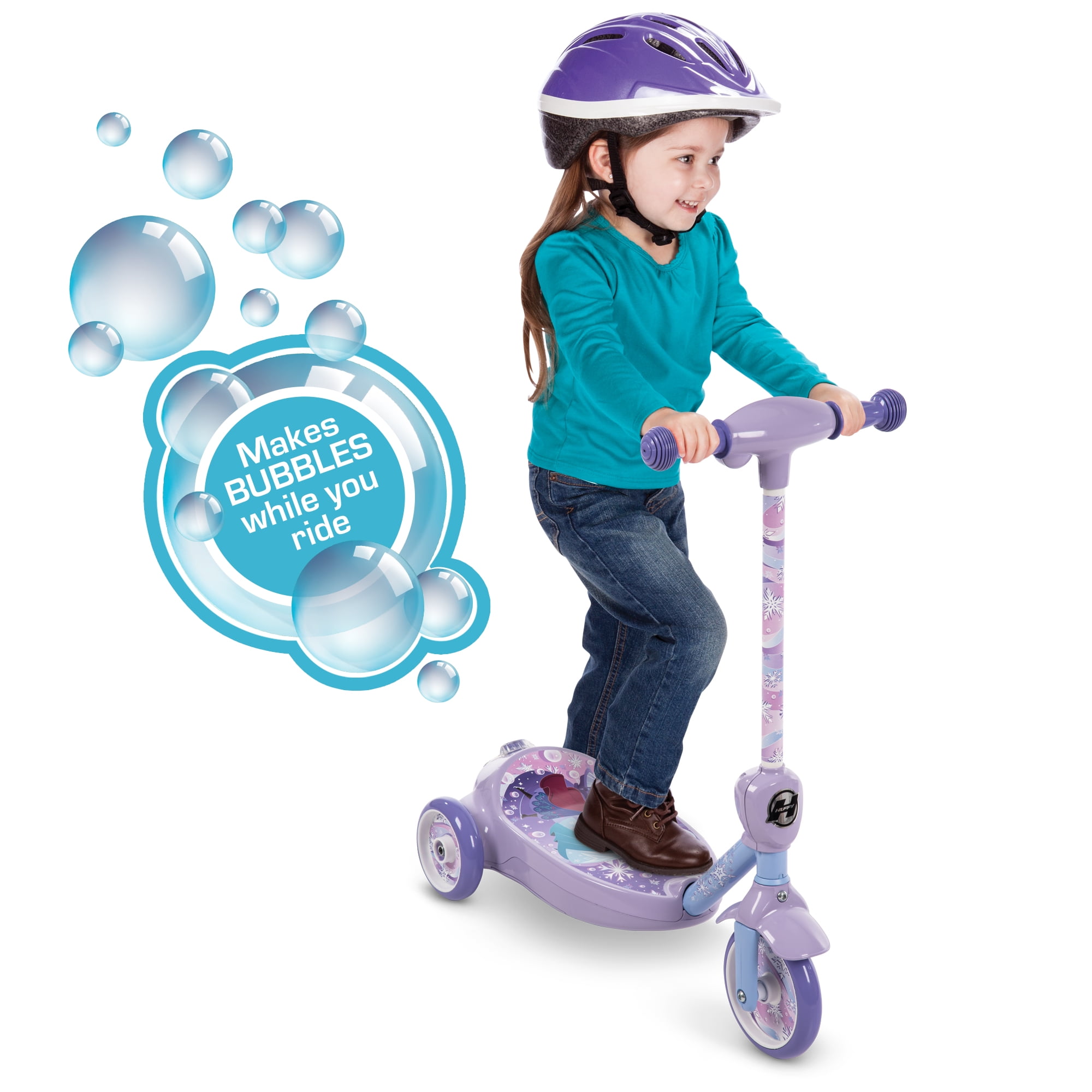 Huffy Disney Frozen 3-Wheel 6V Electric Bubble Scooter, Kids Ages 3+, 2 ...