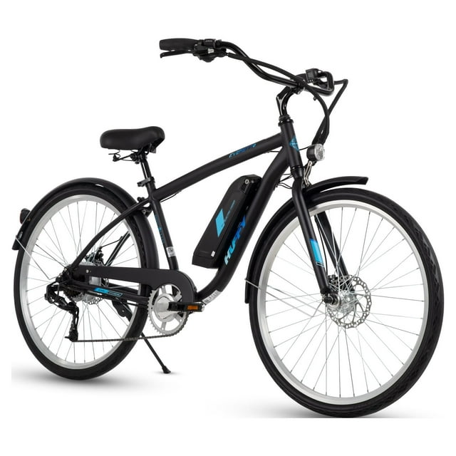 "Huffy Everett 27.5"" Men's 7-Speed Comfort Electric Bike with 36V 350W ...