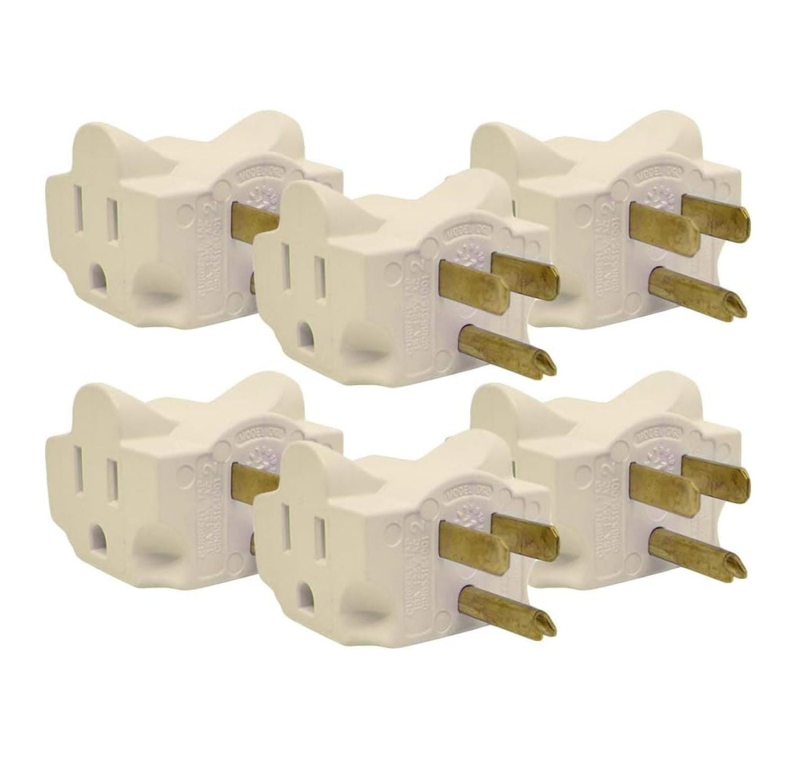 Hug-A-Plug Dual Outlet Wall Adapter, 6 Pack IVORY DG1.B.6.-IV - Walmart.com