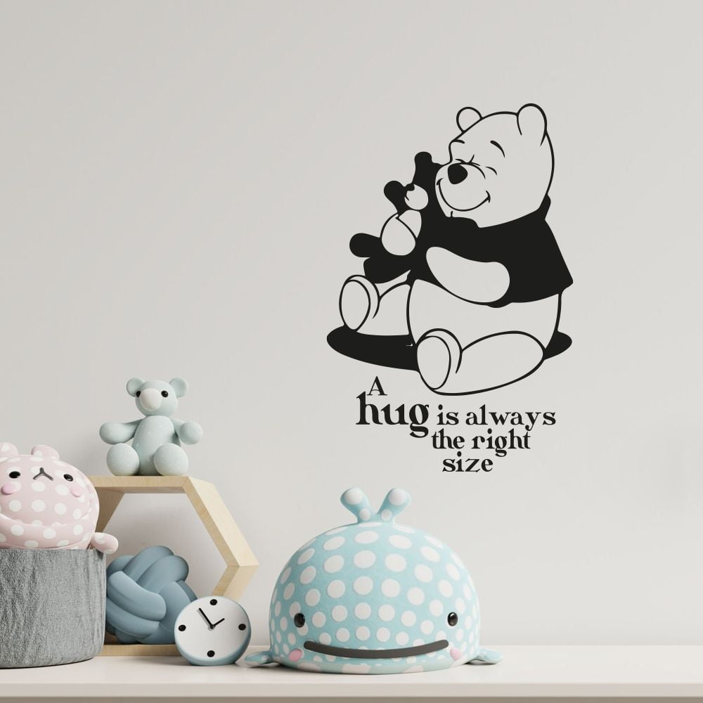 A Hug Is Always The Right Size Quote Cute Winnie The Pooh Bear Hug ...