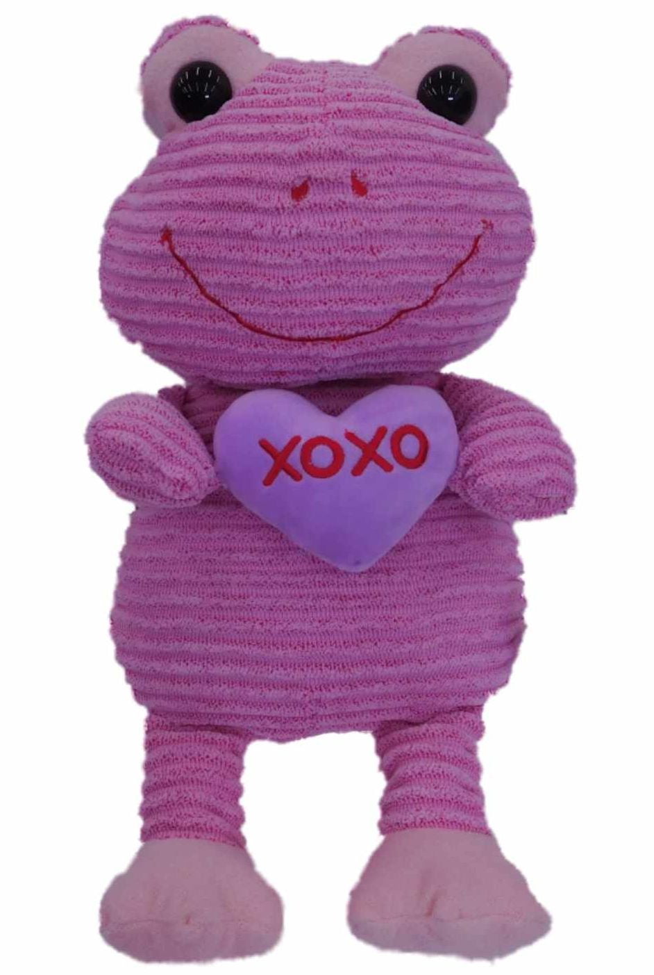 Hug Fun Ribbed Cord Knit Pink Frog 14" Stuffed Animal Pal Plush Toad ...