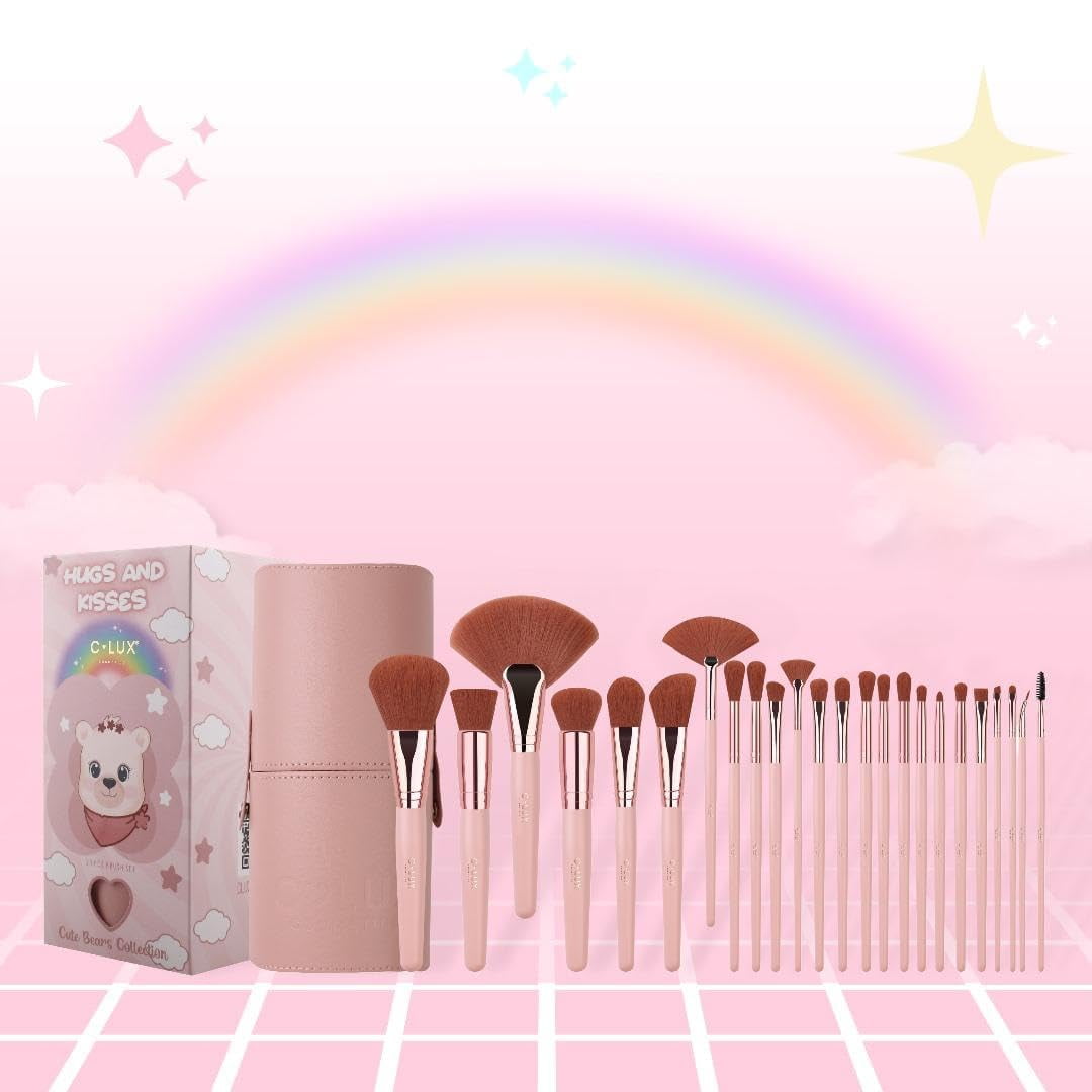 Hug and Kisses 24-Piece Makeup Brush Set - Soft Design, Cruelty-Free ...