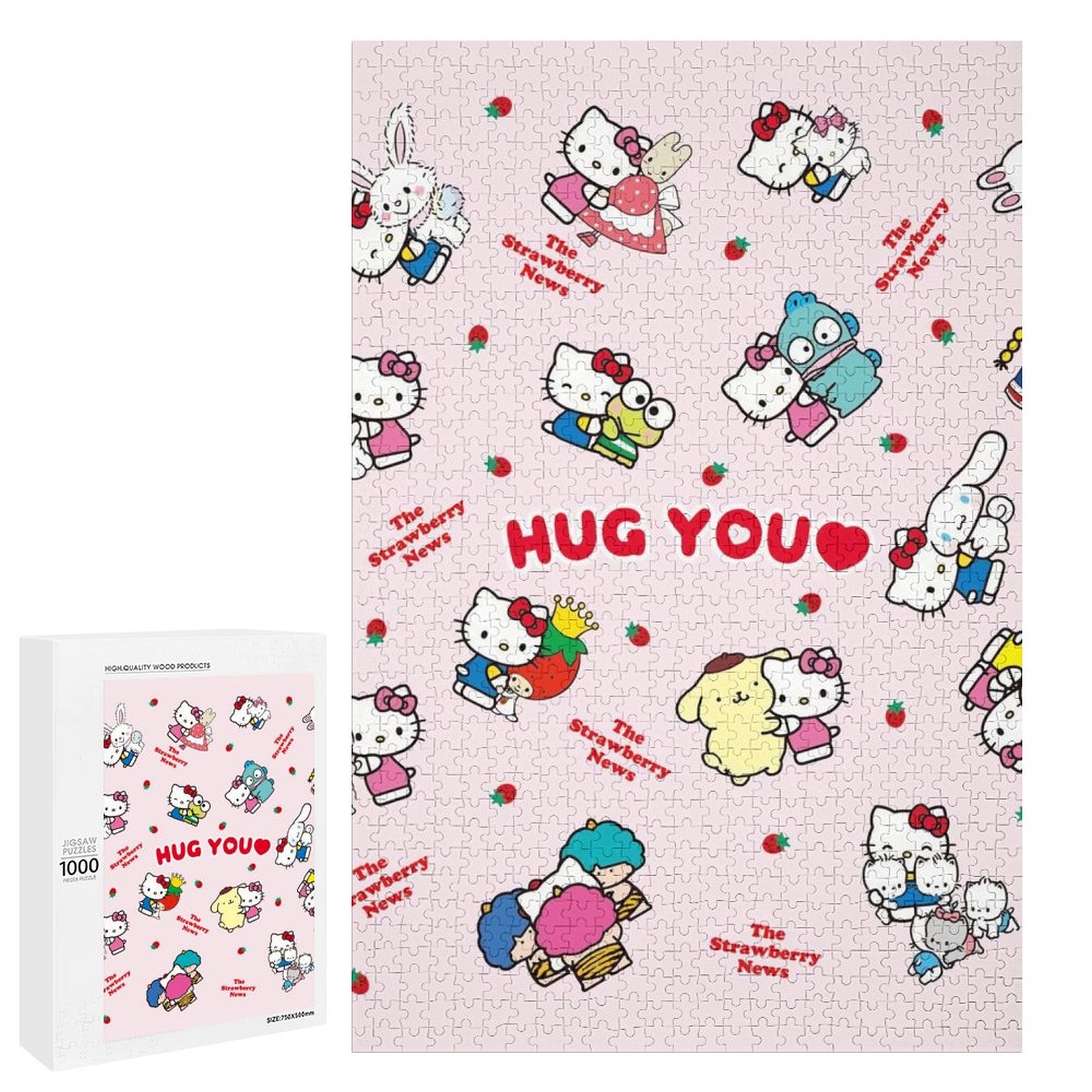 Hug Kuromi Melody Hello-Kitty Cinnamoroll Puzzles- 1000 Piece Jigsaw ...