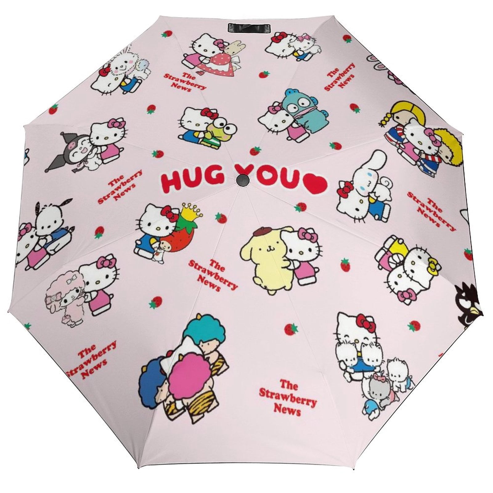 Hug Kuromi Melody Hello-Kitty Cinnamoroll Travel Automatic Folding Rain Umbrellas with Cover Bag ...