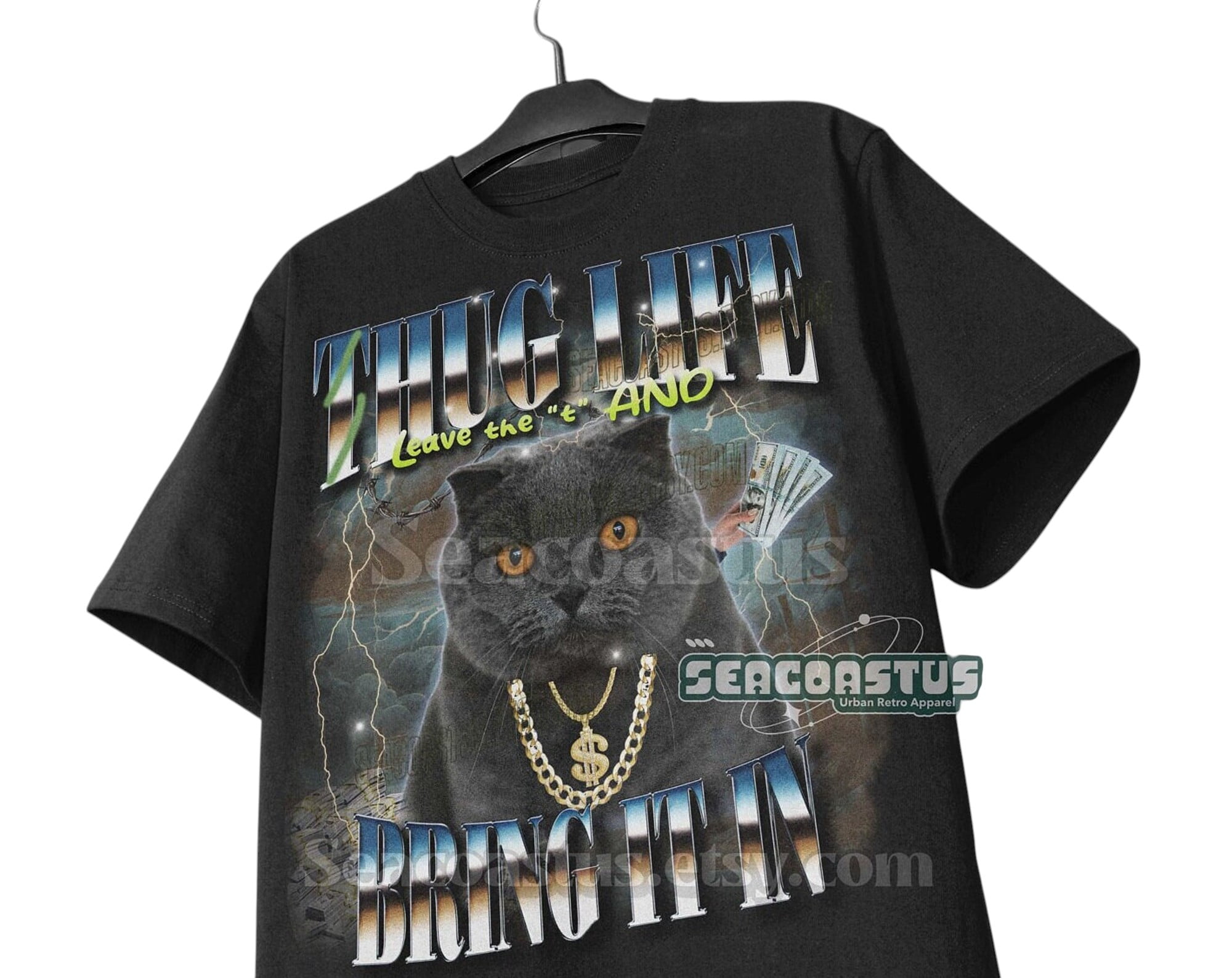 Hug Life Cat Meme Shirt, Funny Meme T-Shirt, Weird Shirt, 90S Graphic ...