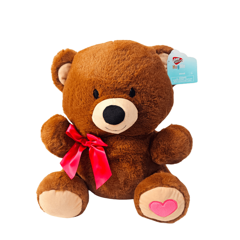 Hug Me Bear with Heart Paw and Satin Bow, 15" - Walmart.com
