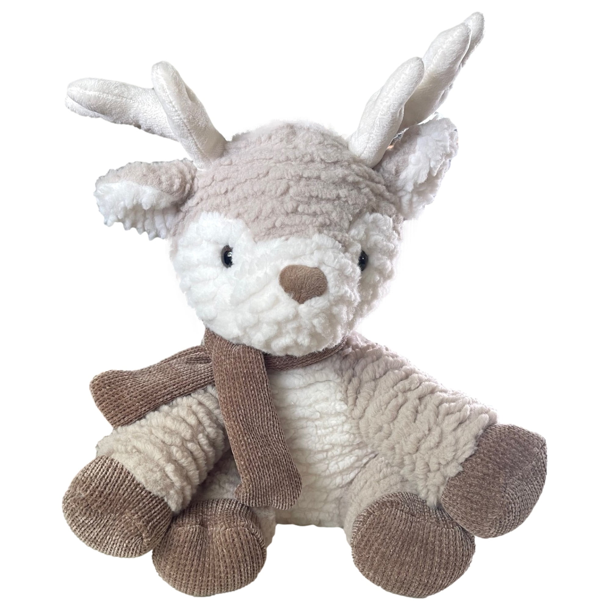 Hug Me Soft Beige Ribbed Plush Reindeer 17 inch Stuffed Animal Pal ...