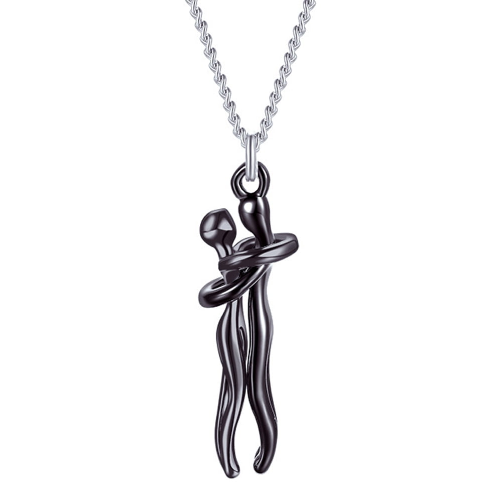 Hug Necklace Couples Necklace for Him and Her Valentine's Day Embrace ...