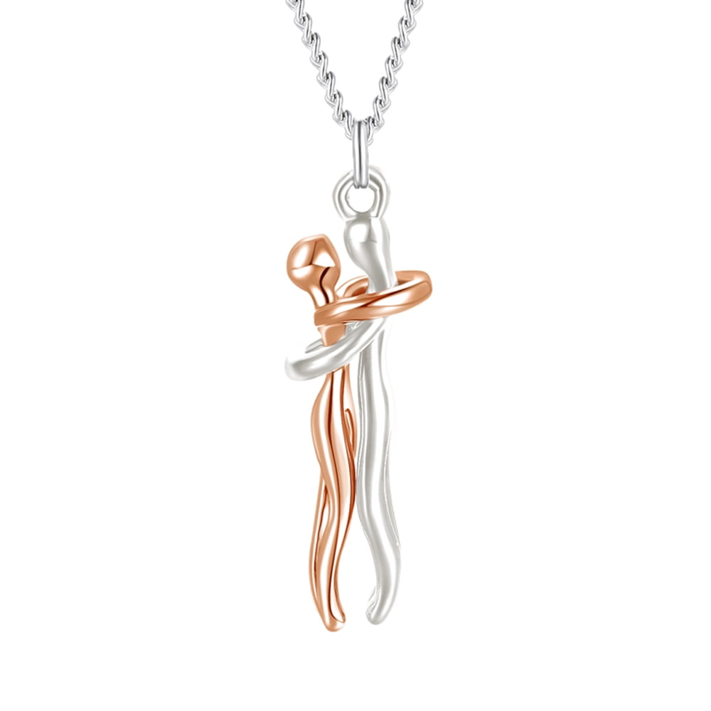 Hug Necklace Couples Necklace for Him and Her Valentine's Day Embrace ...