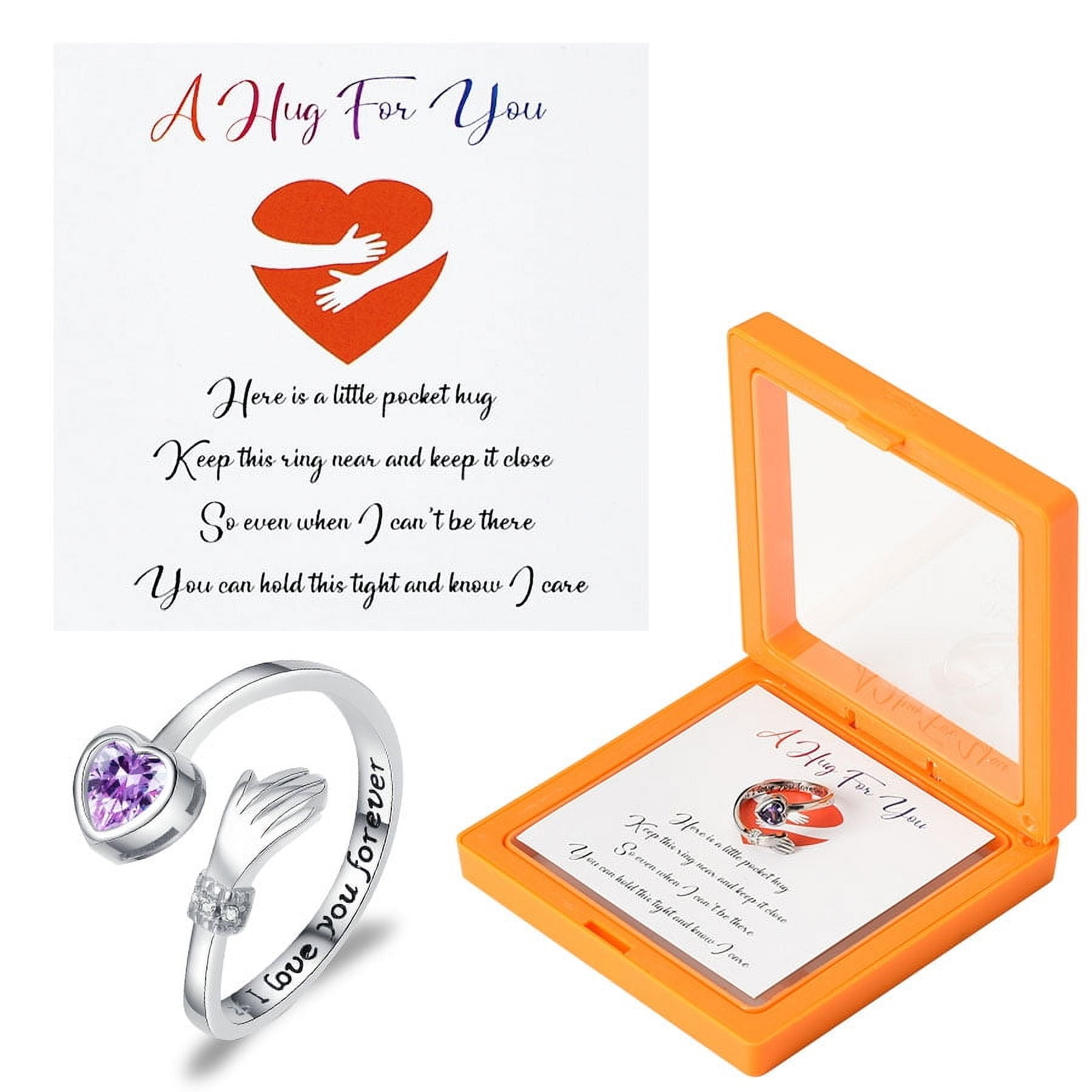 Hug Rings for Women Daughter Granddaughter Christmas Birthday Gifts for ...