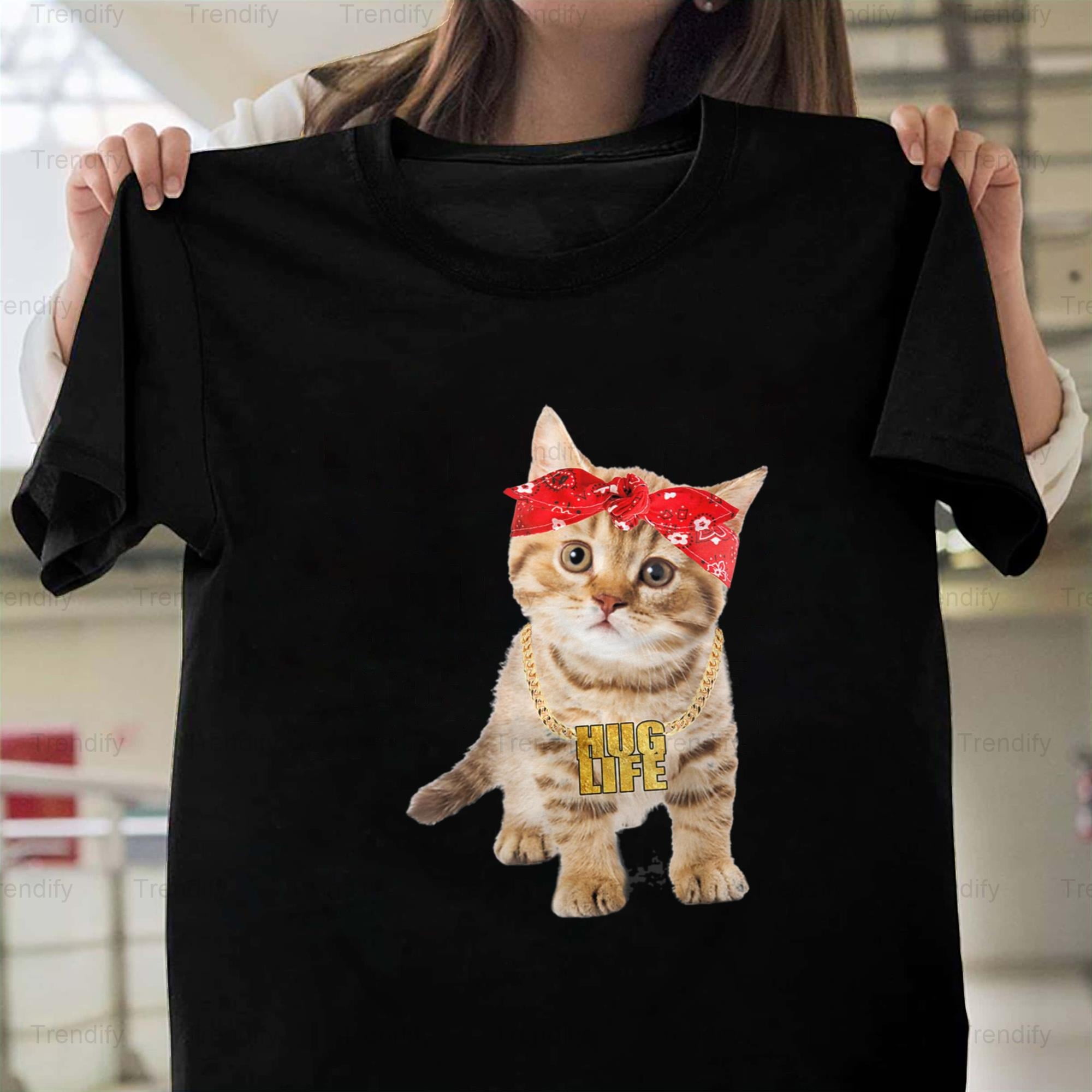 Hug Thug Gangster Life Gold Chain Cat Gangsta Funny Retro Humor Unisex ...