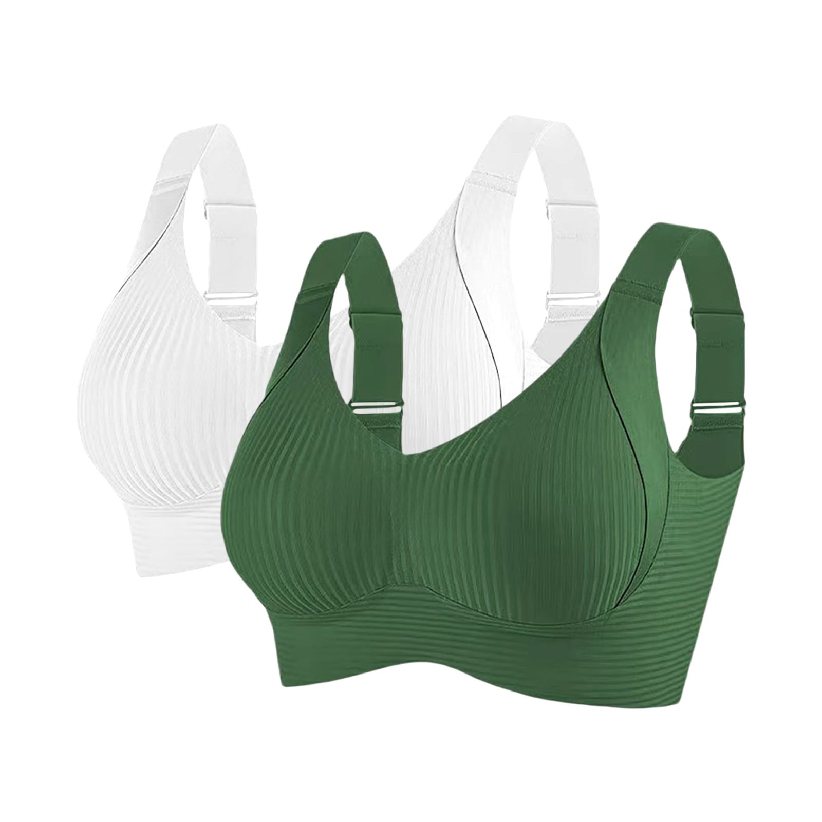 Hugcore Women's Comfortable Ribbed Wireless Sports Bralettes ...