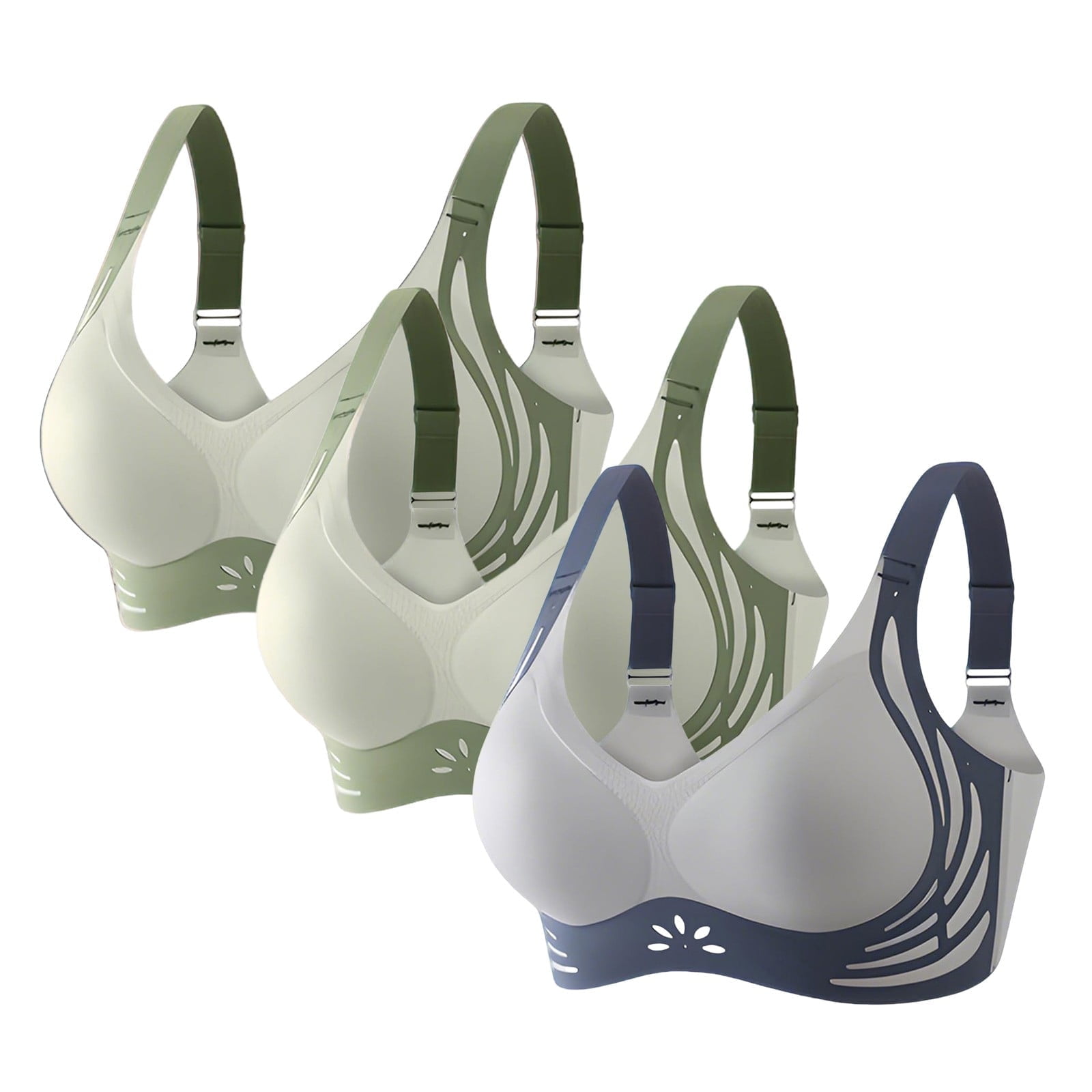 Hugcore Women's Padded Bra - 3-Piece Set, Soft Wireless Lifting Design ...